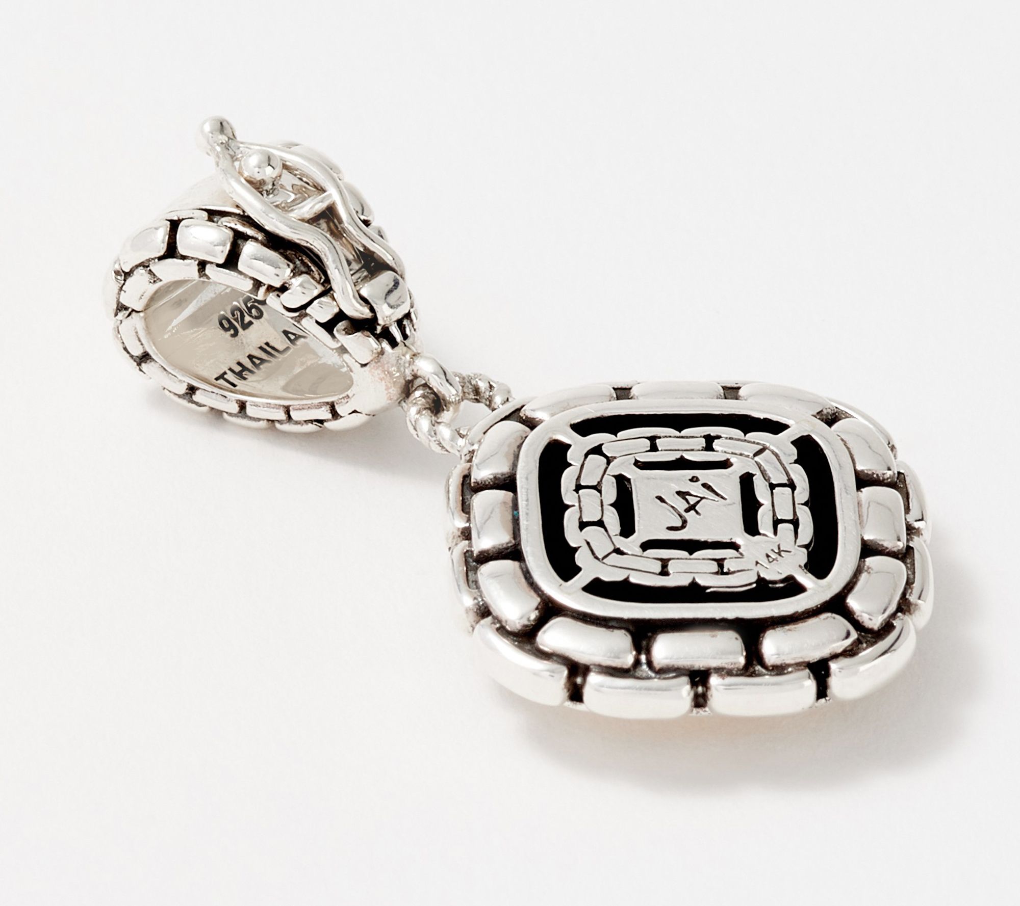 "As Is" JAI Sterling Silver & 14K Gold Hammered Box Chain Enhancer ...
