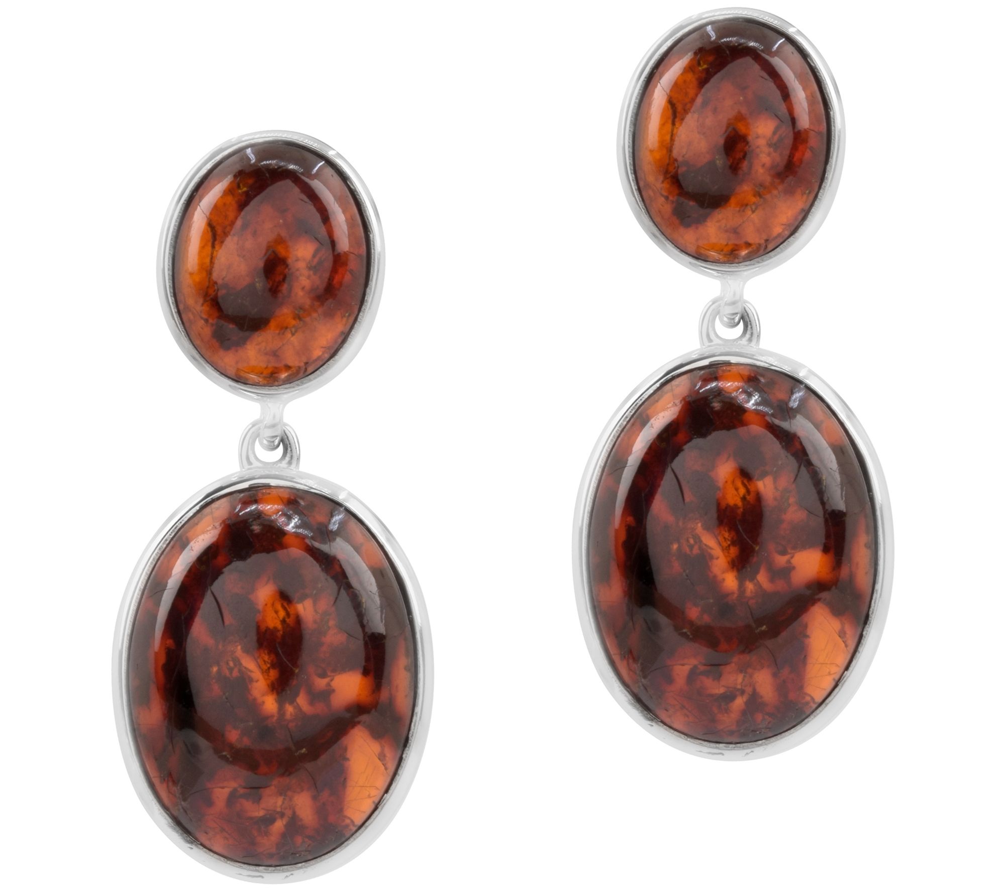 Affinity Gems Amber Dangle Earrings, Sterling Silver - QVC.com