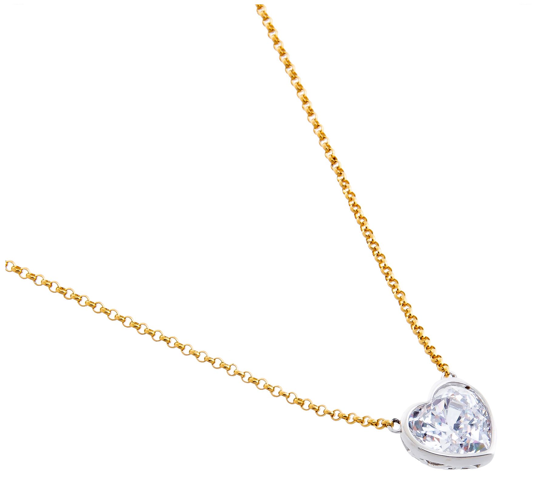 Diamonique X Jennifer Miller Heart Necklace, Strling Silver - QVC.com