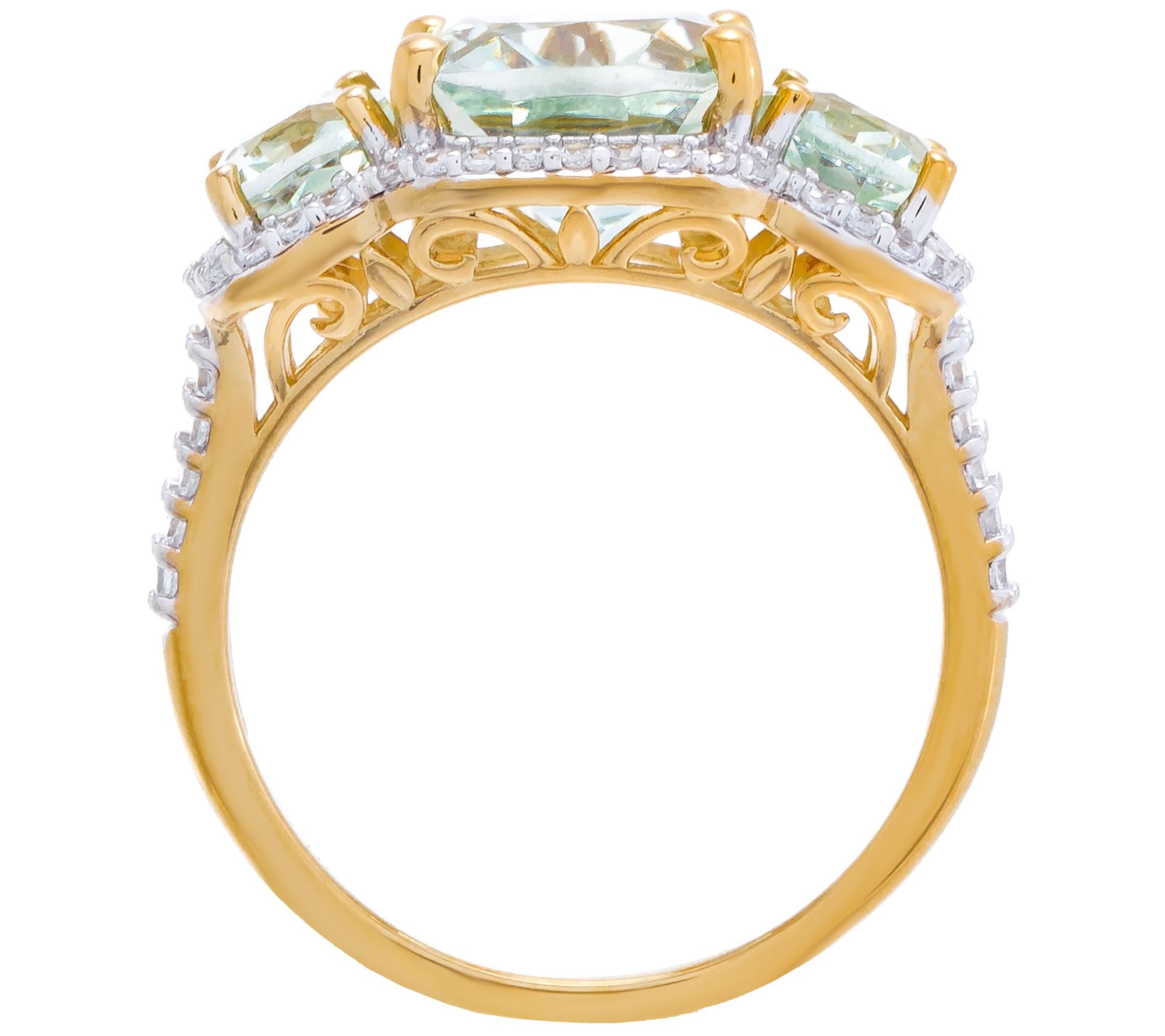 Affinity Gems 3 Stone Cocktail Ring, Sterling Silver - QVC.com