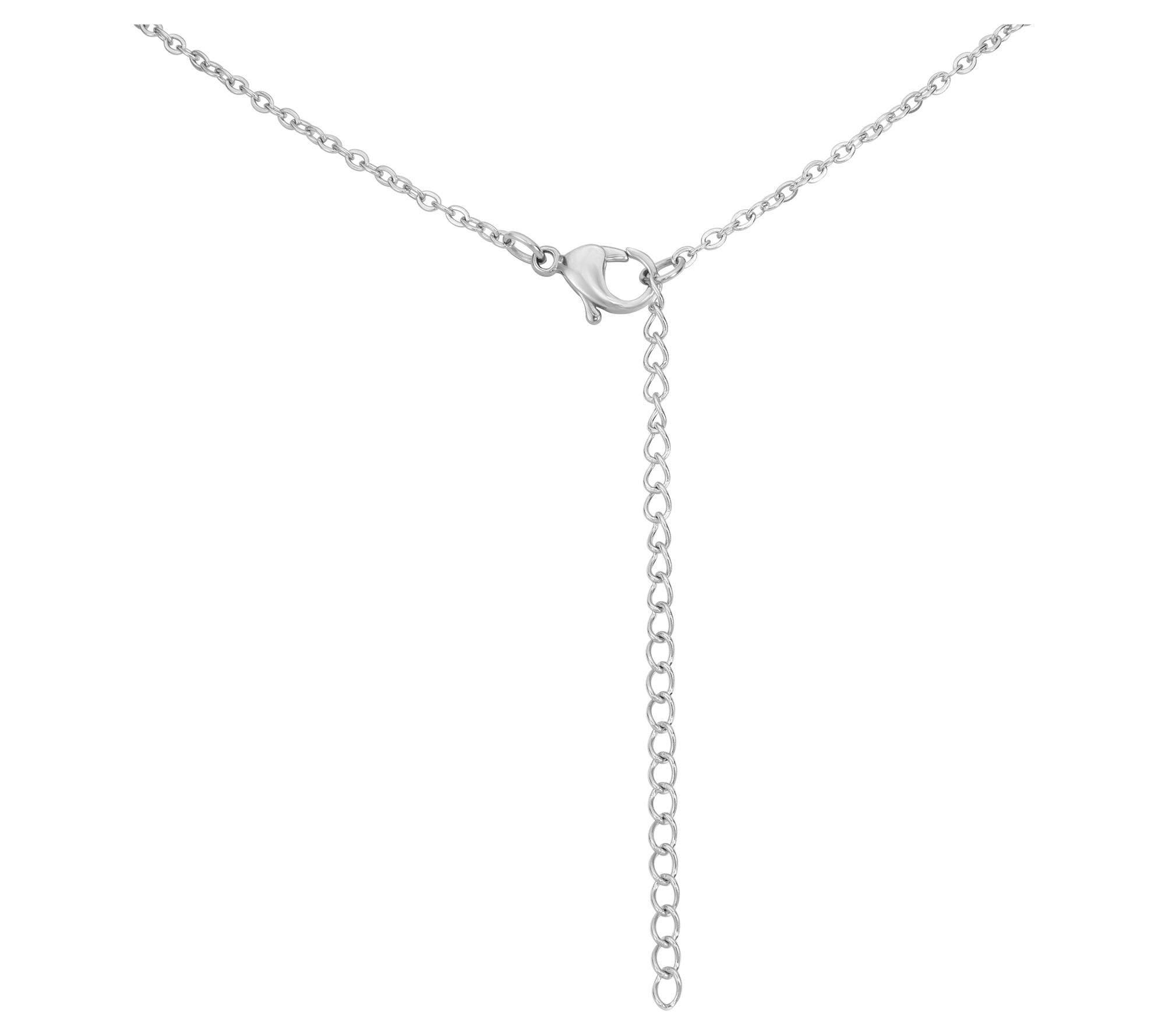 Steel by Design Floral Station Necklace - QVC.com