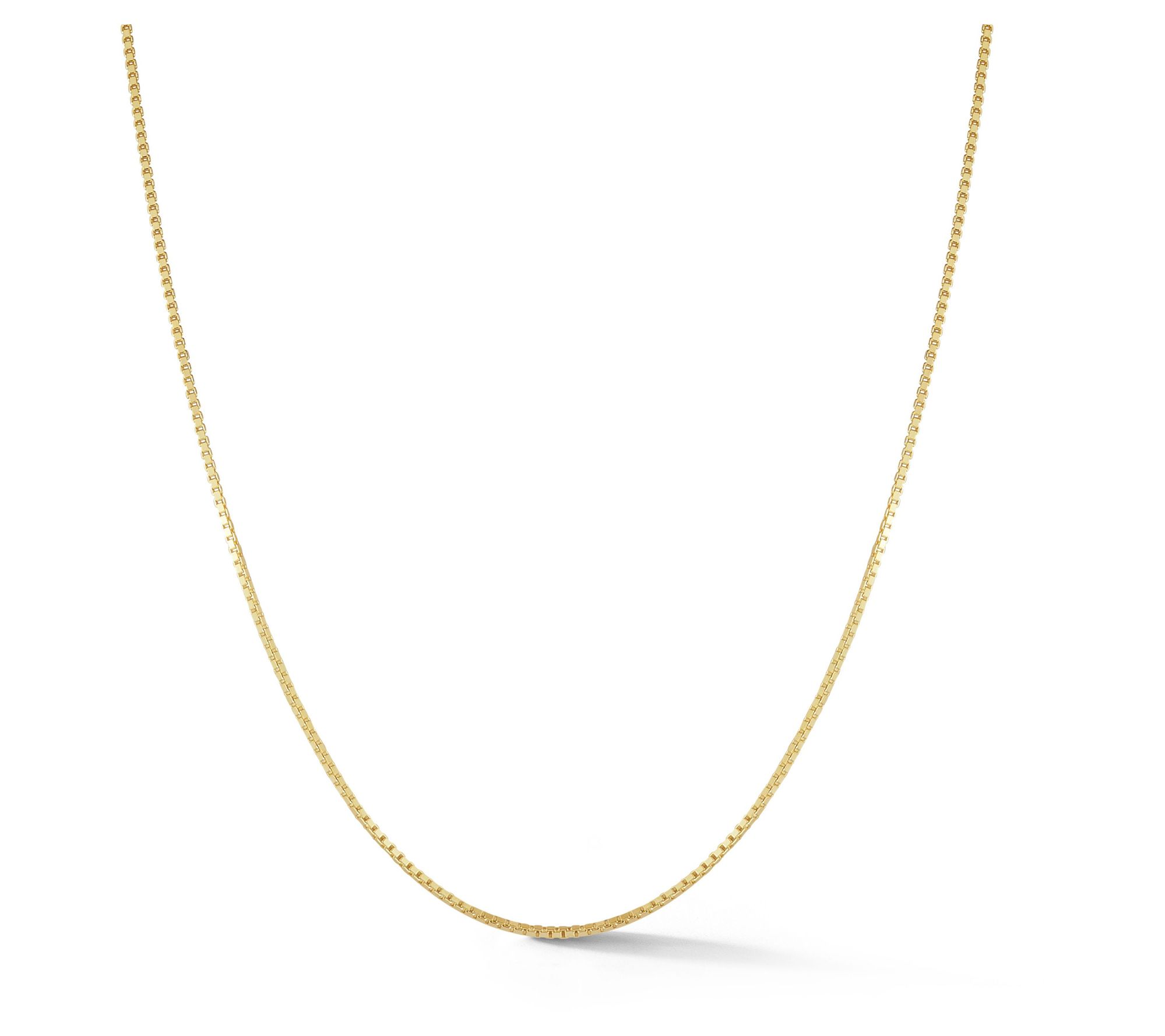 Italian Silver 24" Box Chain Necklace, Sterling - QVC.com