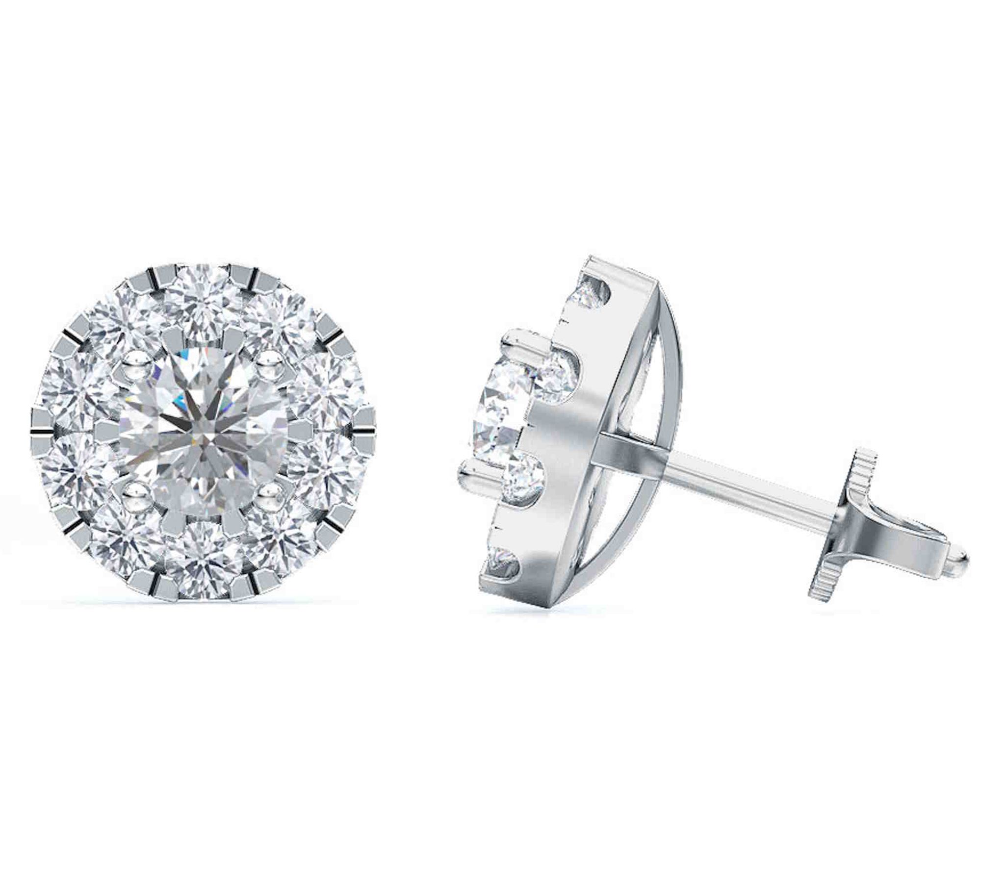 Vida Lab Diamonds 0.25 cttw Created Halo Stud E arrings, 14K - QVC.com