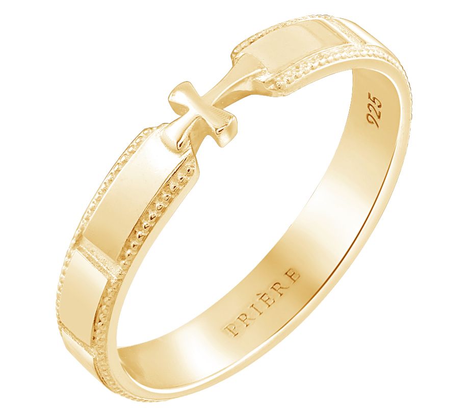 Silver Style Faith Inspired Cross Ring, 14K Gold Plated - QVC.com