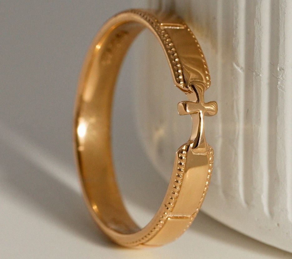 Silver Style Faith Inspired Cross Ring, 14K Gold Plated - QVC.com
