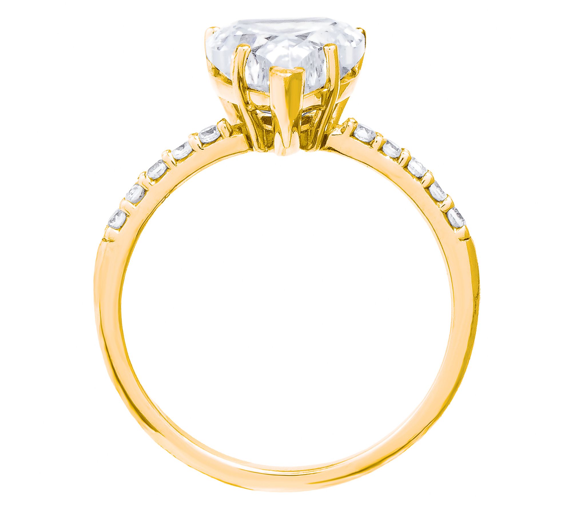 Diamonique X Jennifer Miller Elongated Heart Ring, Sterling - QVC.com