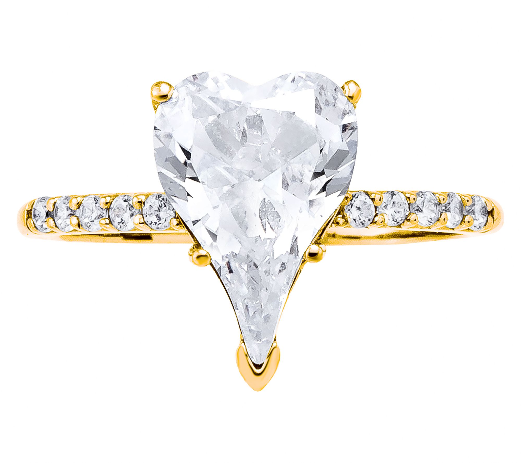 Diamonique X Jennifer Miller Elongated Heart Ring, Sterling - QVC.com
