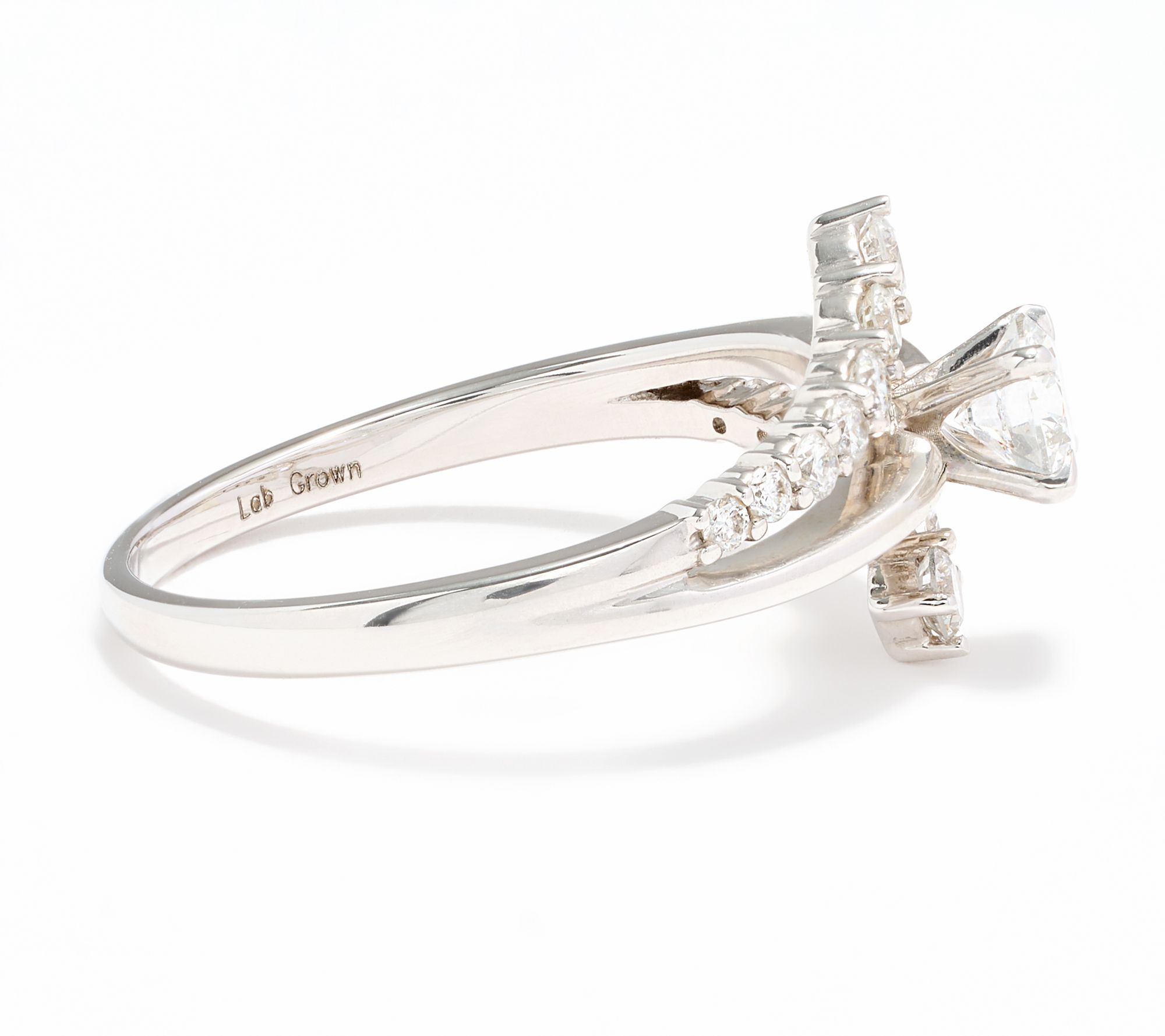 Fire Light Lab Grown Diamond 0.75 cttw Bypass Ring, 14K Gold - QVC.com