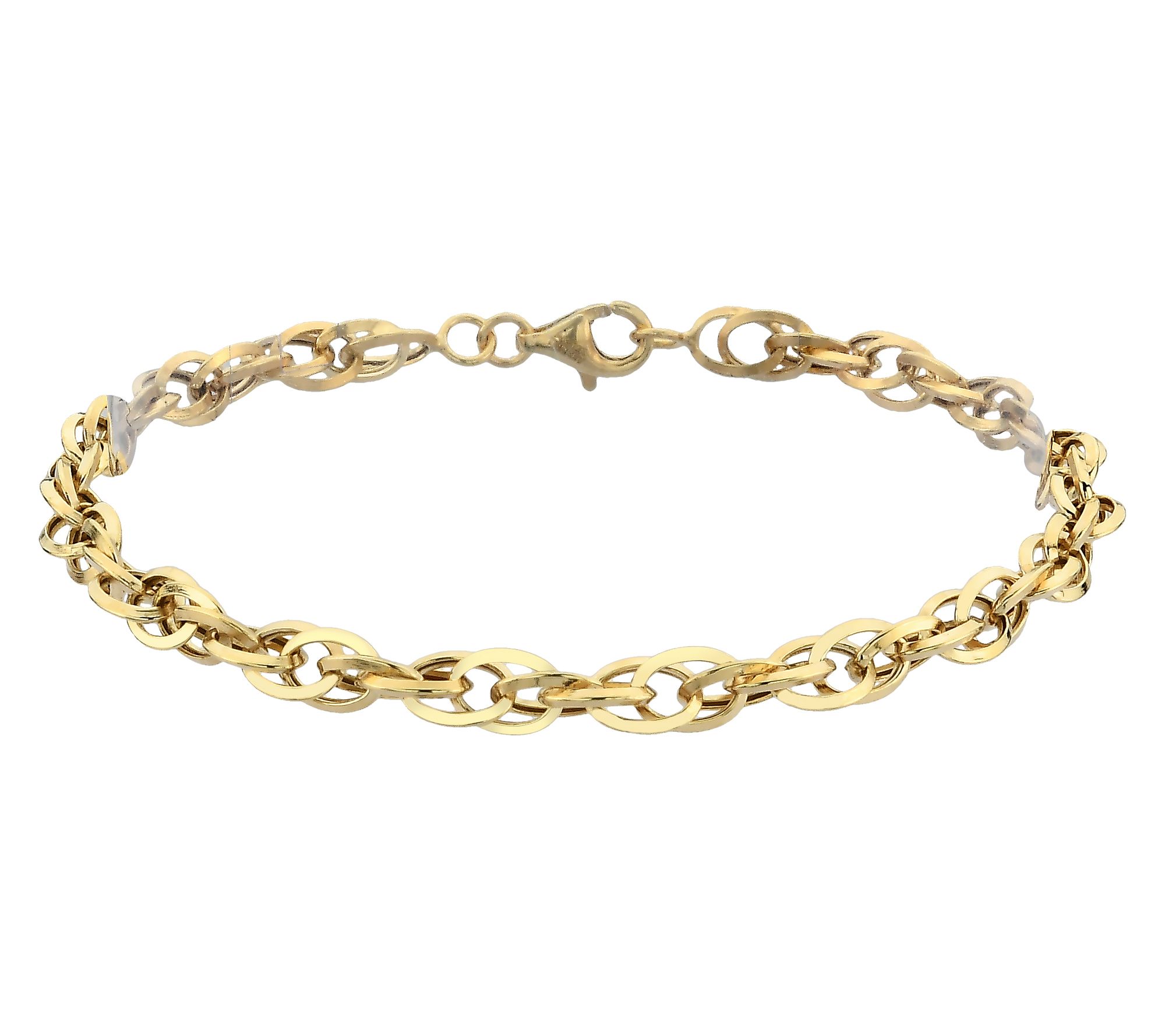 Adorna 14K Gold Interlocking Double Oval Link Bracelet - QVC.com