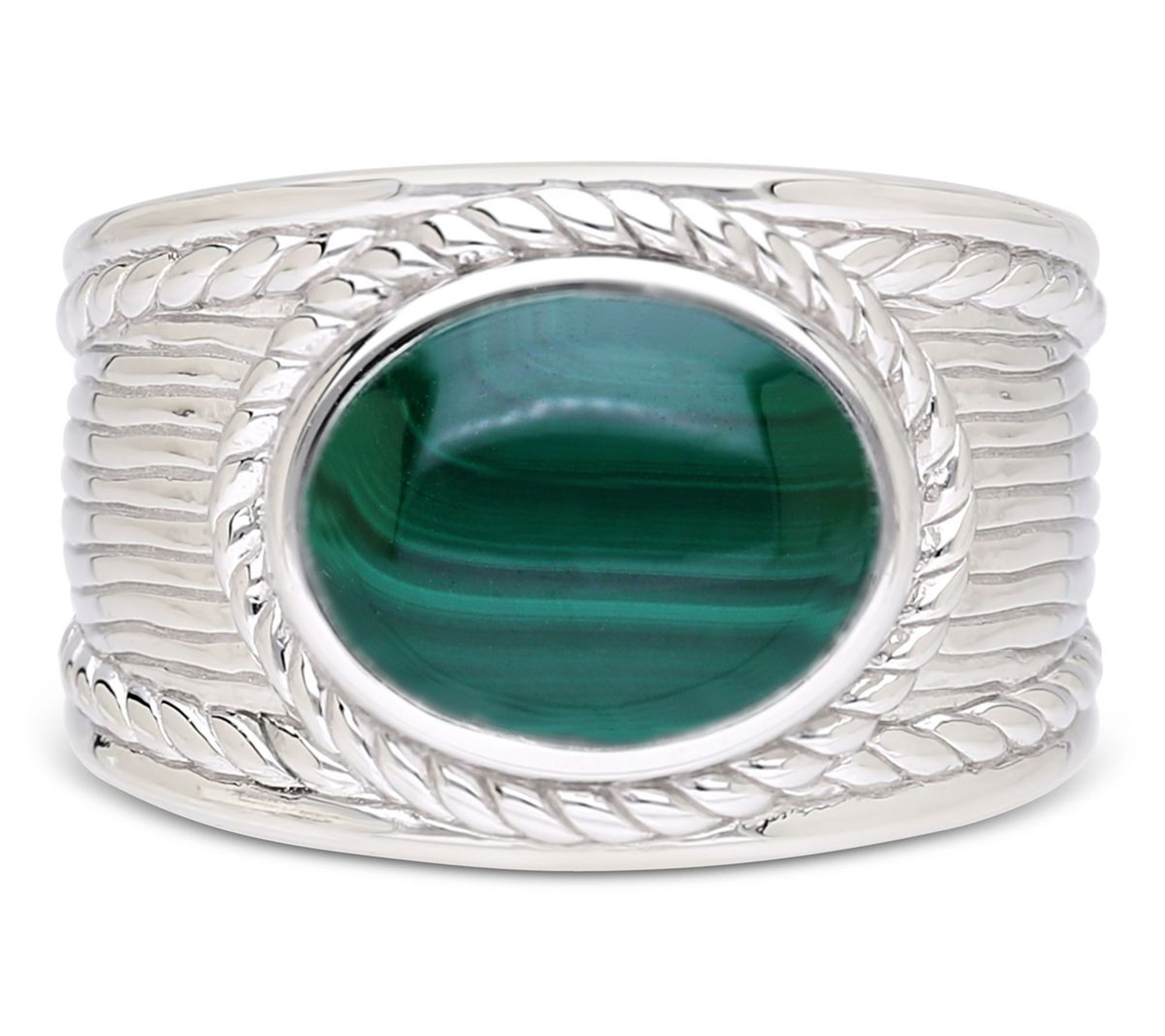 Ariva Sterling Textured Gemstone Arden Ring - QVC.com