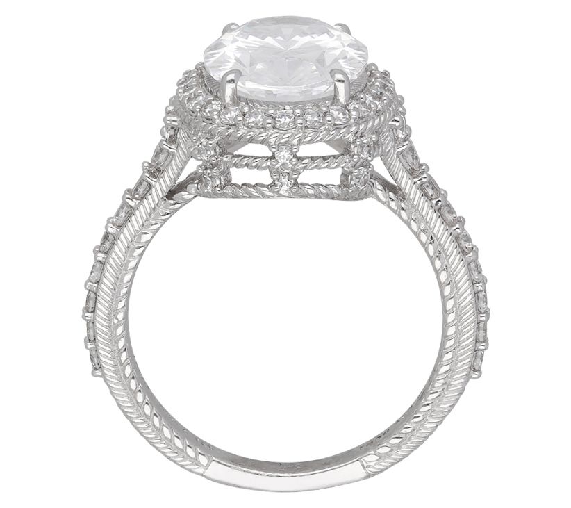 Judith Ripka St erling Silver D iamonique Engag em ent Ring ng - QVC.com