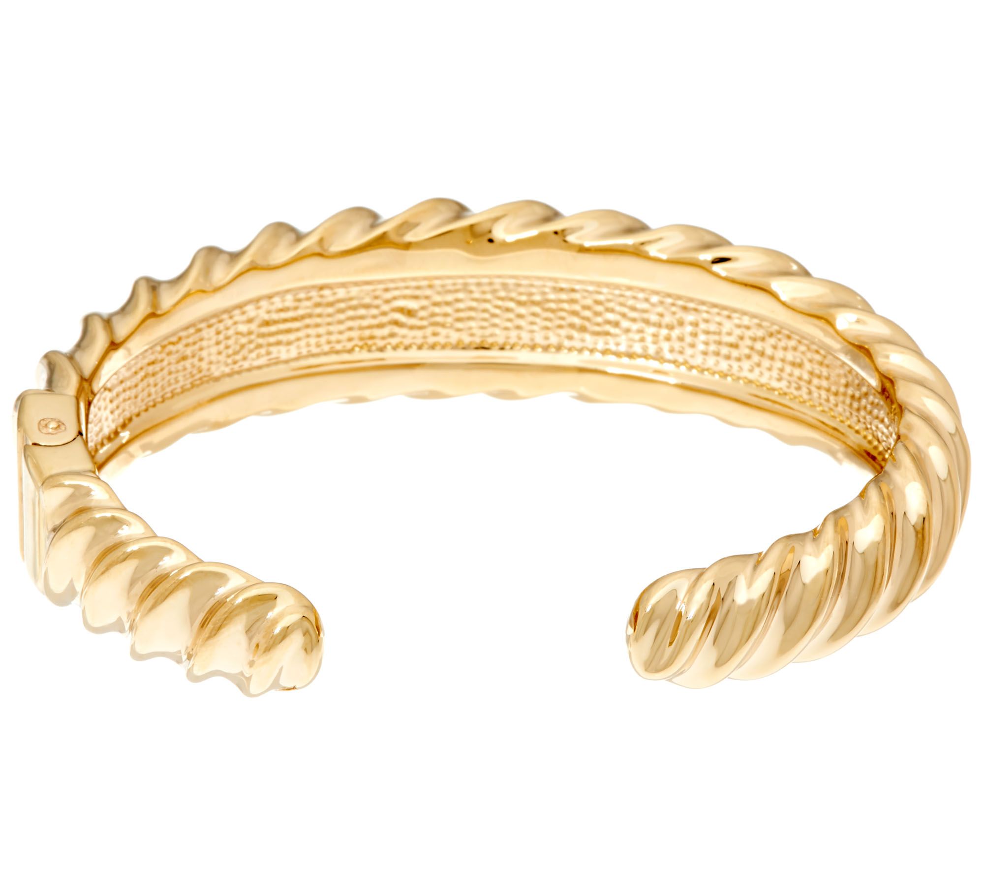 "As Is" 14K Gold Average Polished Bold Sculpted Cuff Bracelet - QVC.com