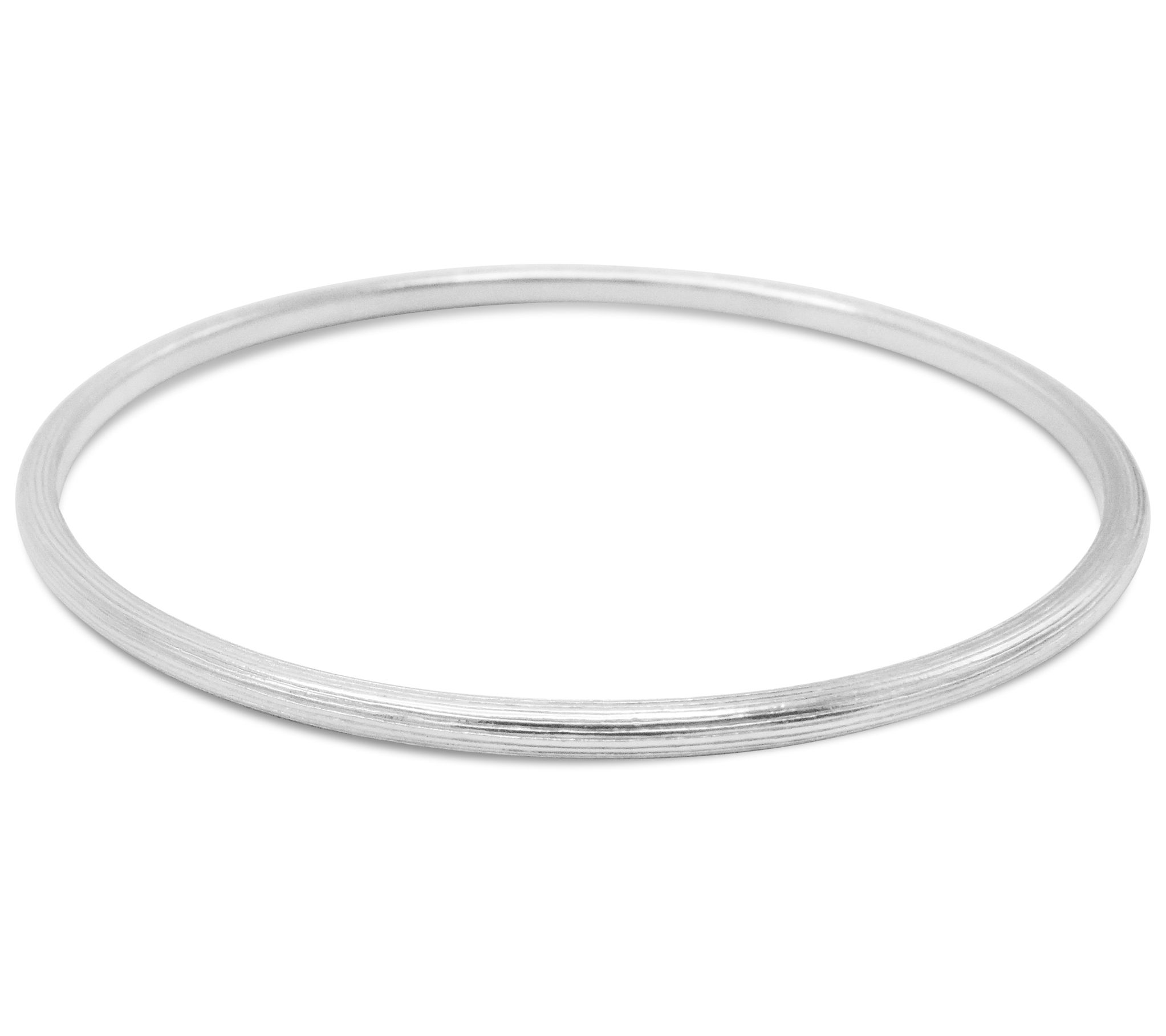 Ariva Sterling Silver Silk Textured Bangle Bracelet - QVC.com