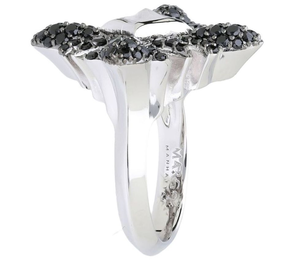 Margo Manhattan Sterling Silver Black Spinel Chantal Ring - QVC.com