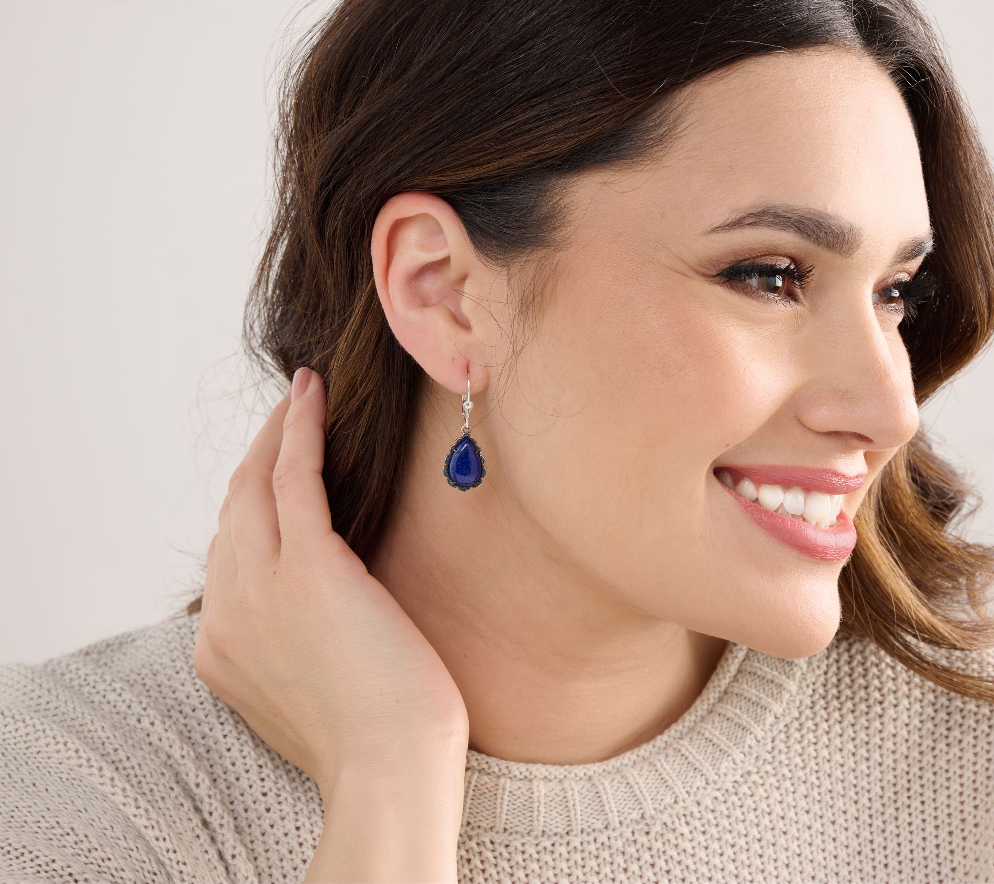 "As Is" American West Sterling Pear Gemstone Lever Back Earrings - QVC.com