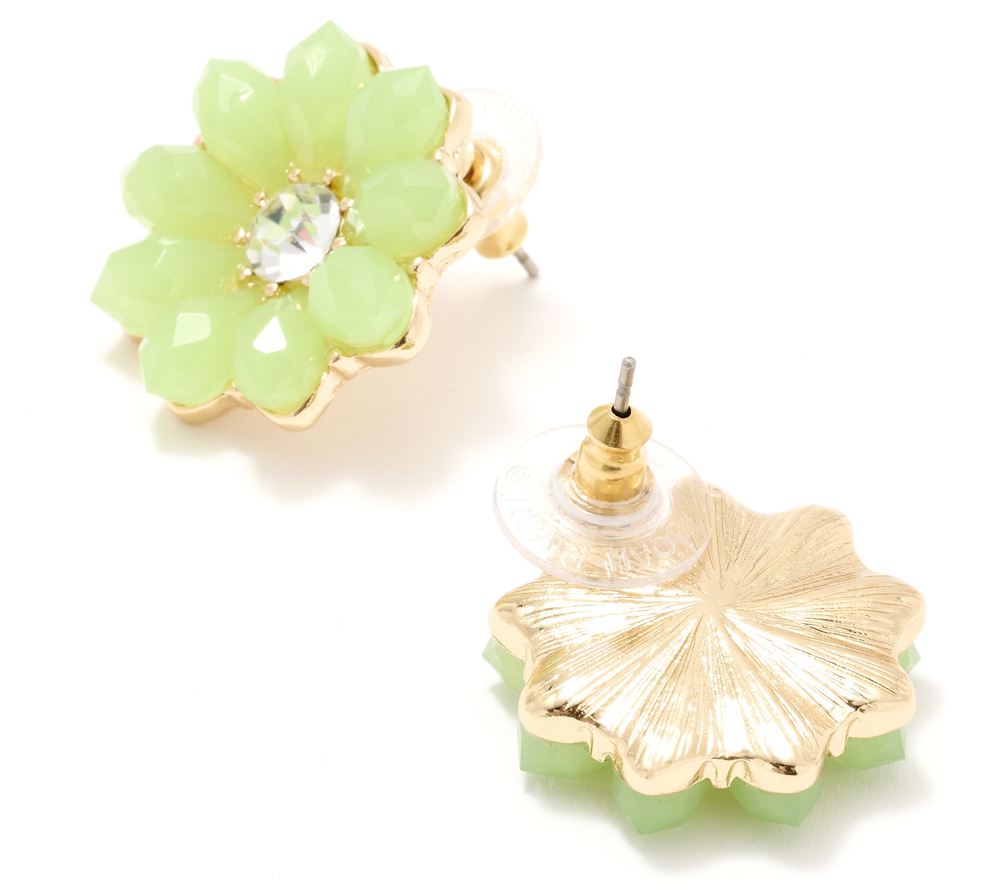 Joan Rivers Flower Button Post Earrings - QVC.com