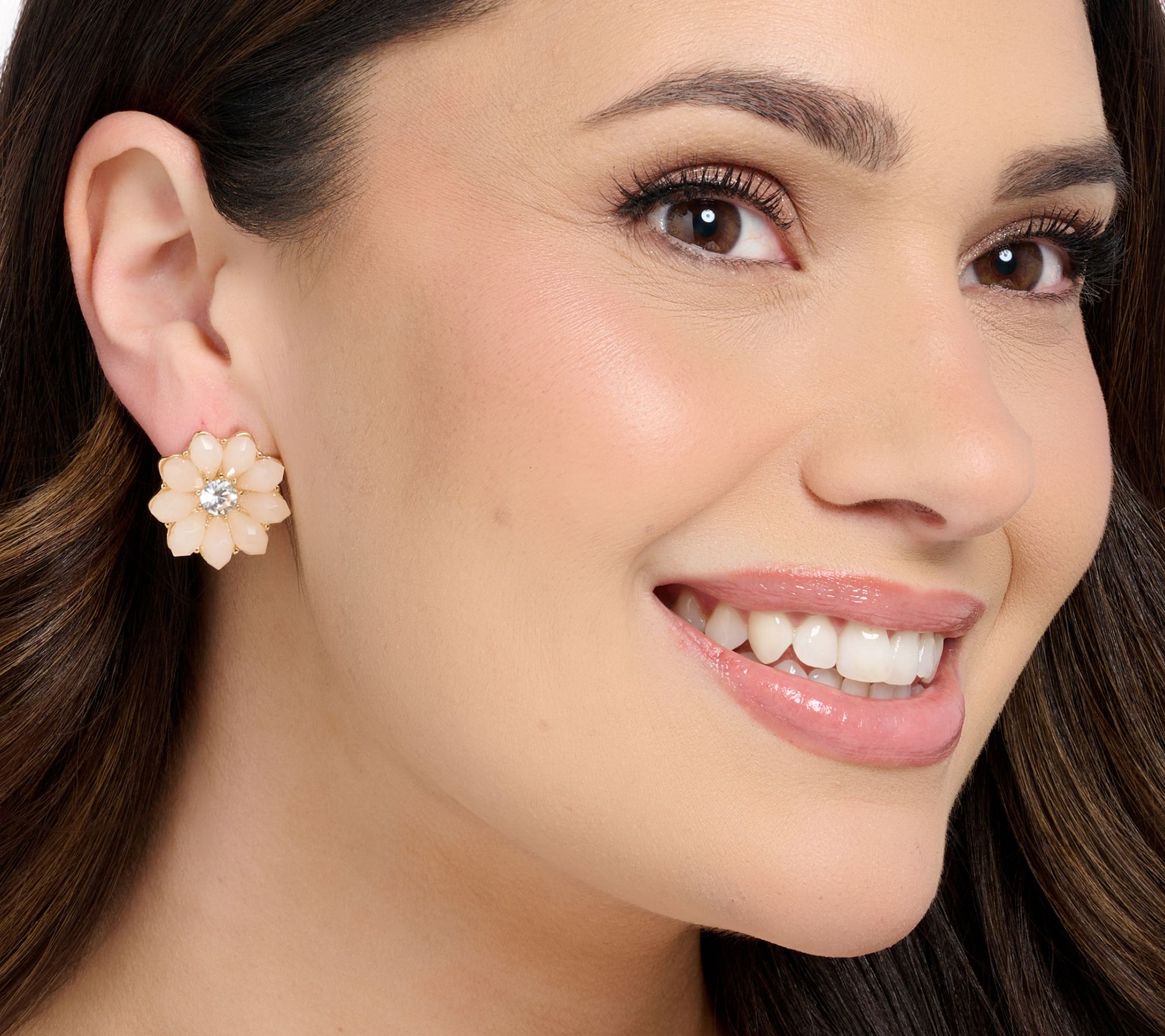 Joan Rivers Flower Button Post Earrings - QVC.com