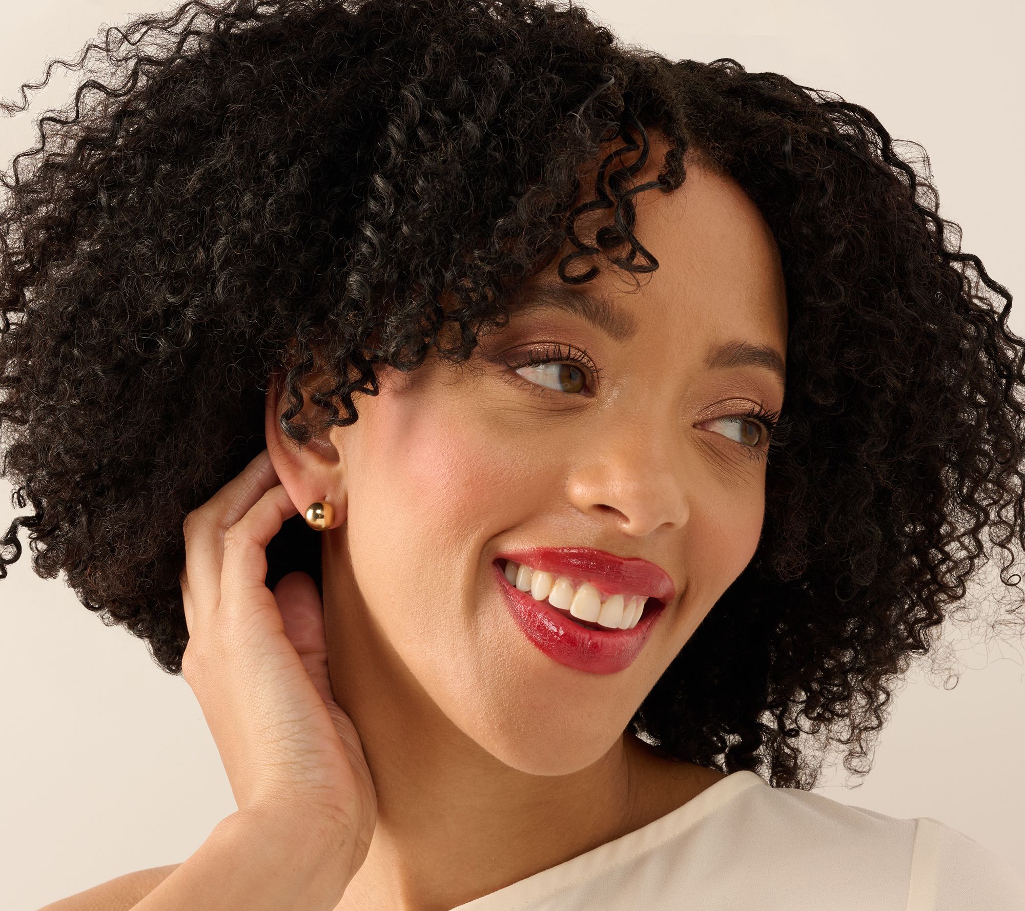 "As Is" David Markstein Bronze 10mm Bead Stud Earrings - QVC.com