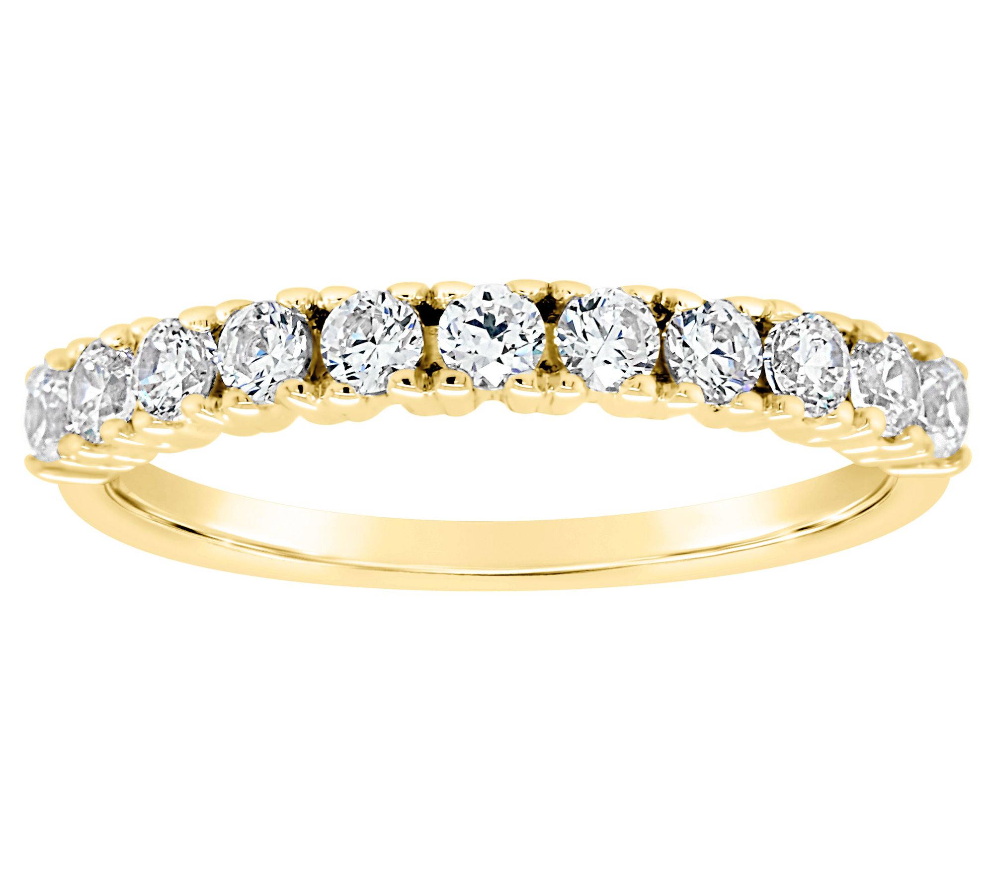 Affinity 14K Gold 1/2 cttw 11-Stone Diamond Band Ring - QVC.com