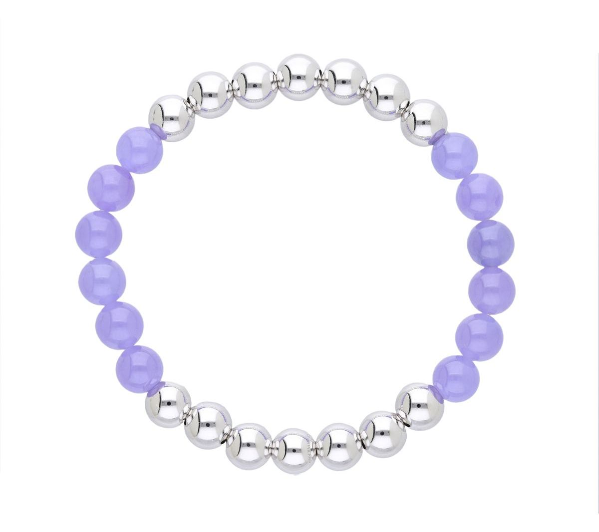 Elyse Ryan Sterling Silver & Lavender Jade Bead Bracelet - QVC.com