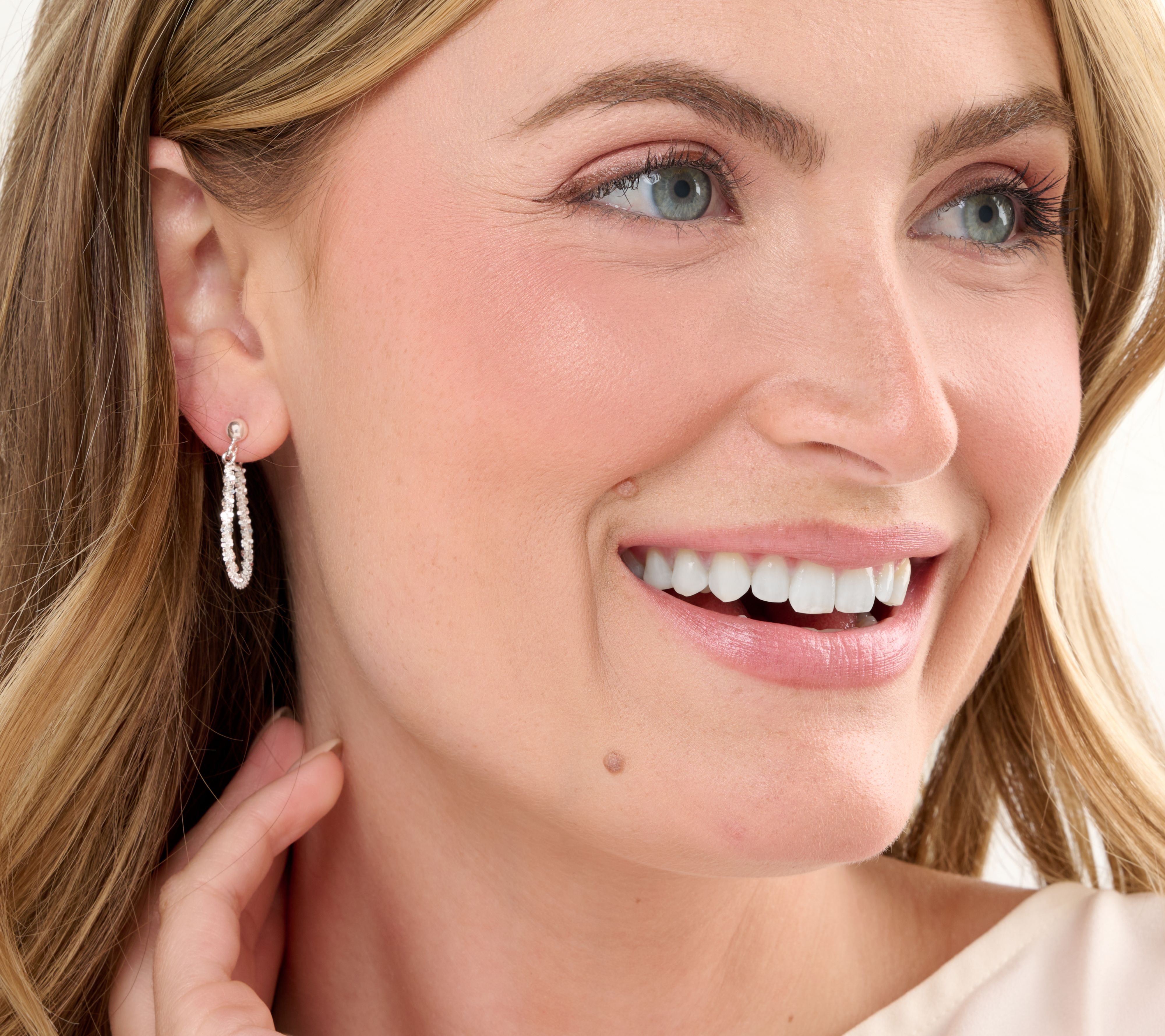 "As Is" UltraFine 950 Silver Chain 1-1/4" Hoop Earrings - QVC.com