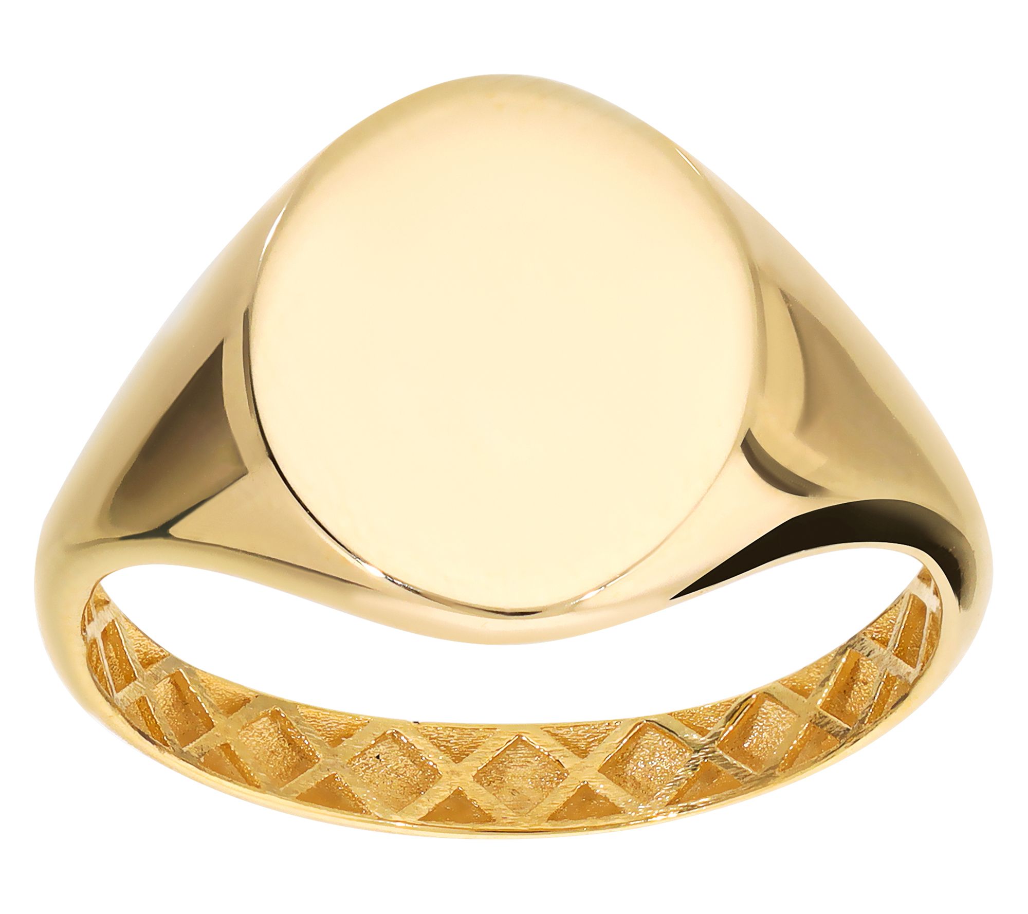Italian Gold Polished Signet Ring, 14K - QVC.com
