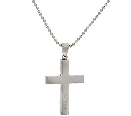 Honora White Cultured Pearl Large Sterling Cross Pendant with Chain ...