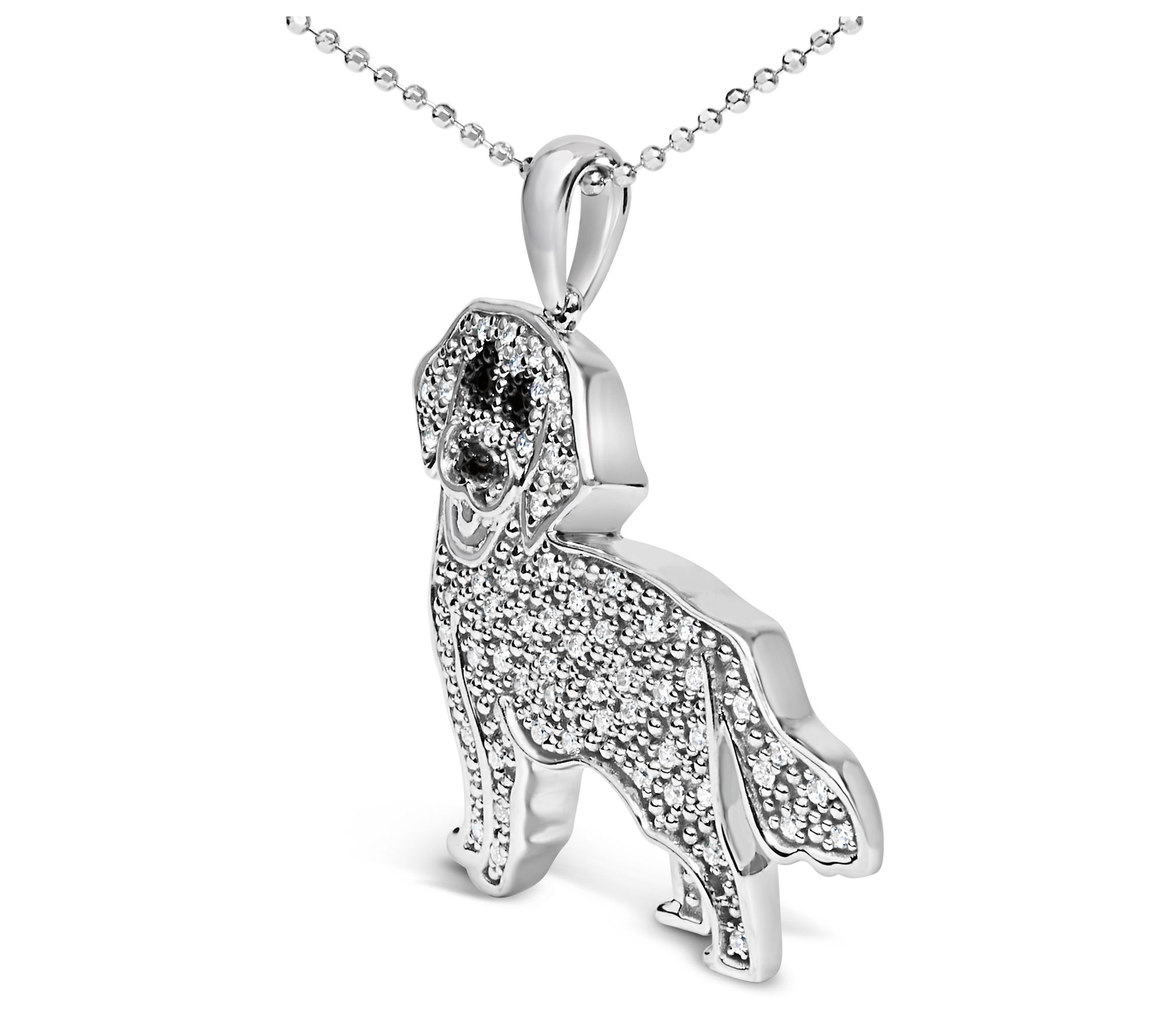 Haus of Brilliance Diamond Dog Pendant w/ Chain, Sterling - QVC.com