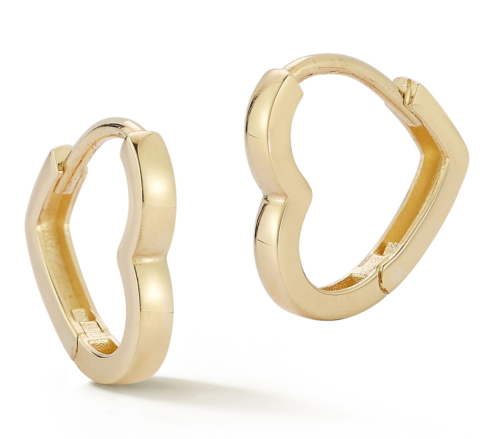 Luminosa Gold Sideways Heart Huggie Hoop Earrings, 14K - QVC.com
