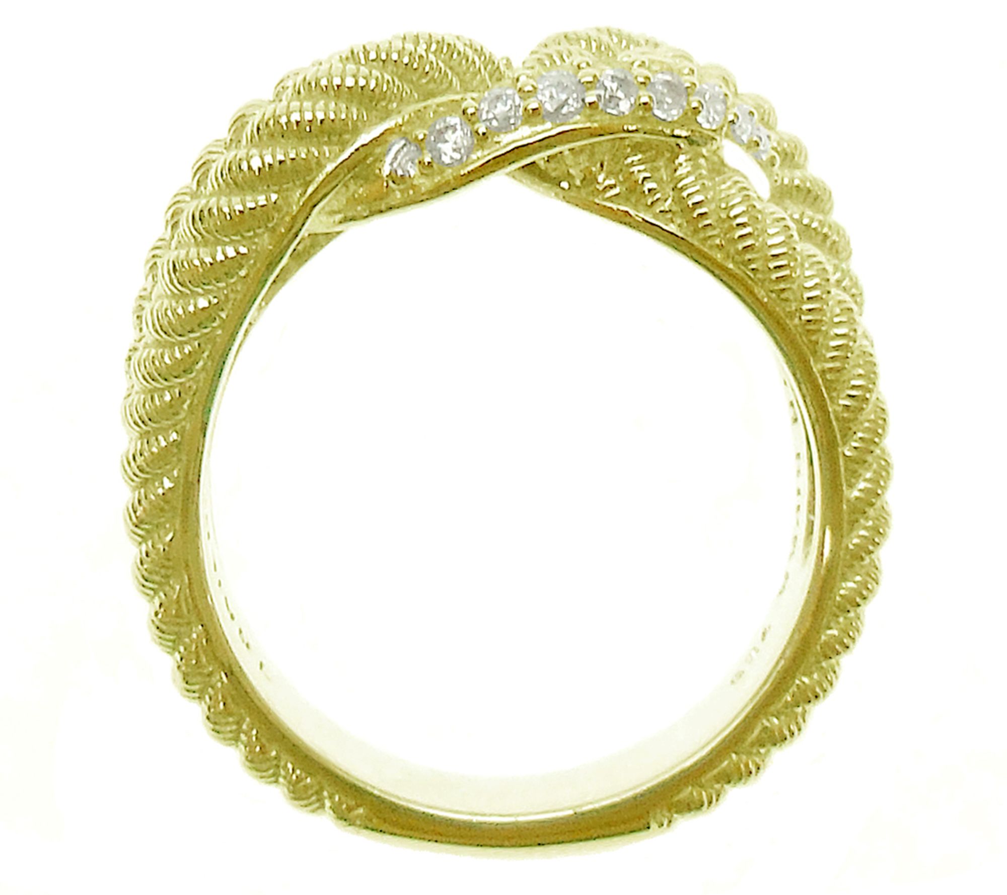 Judith Ripka Sterling & 14K Clad Diamonique Twist Ring - QVC.com