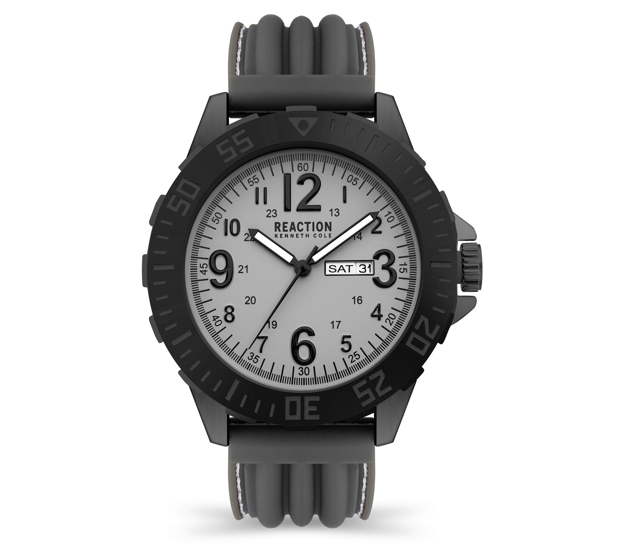 Kenneth Cole Reaction Men's Sport Gray SiliconeStrap Watch - QVC.com