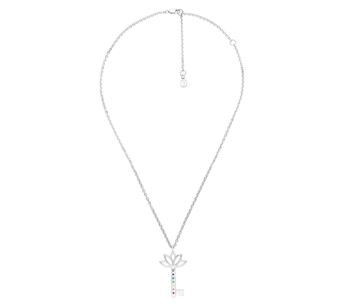 Goddaughters Sterling Silver Lotus Chakra Key Pendant w/ Chain - QVC.com