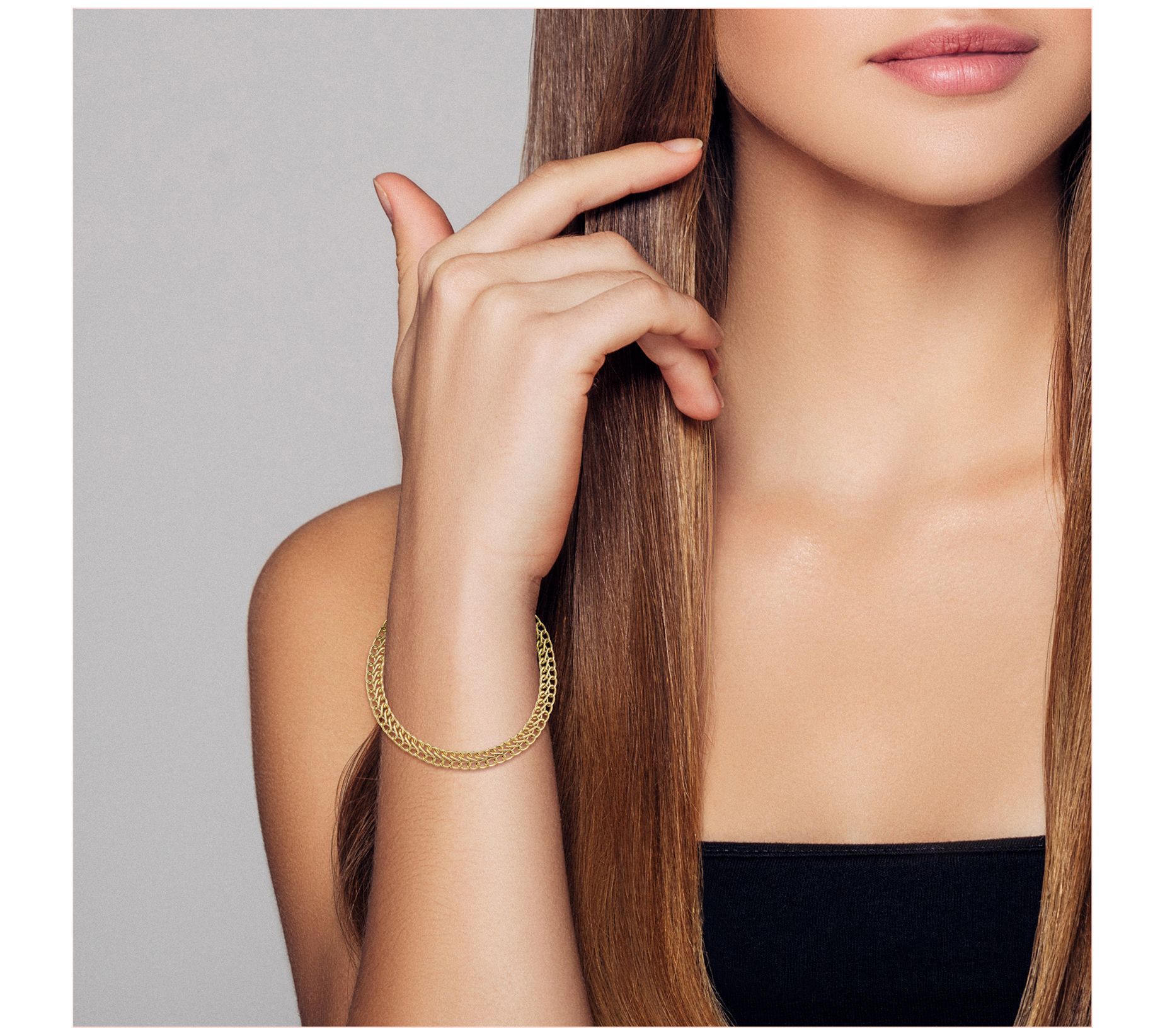 Italian Gold Bold Link Mesh Bracelet, 14K - QVC.com