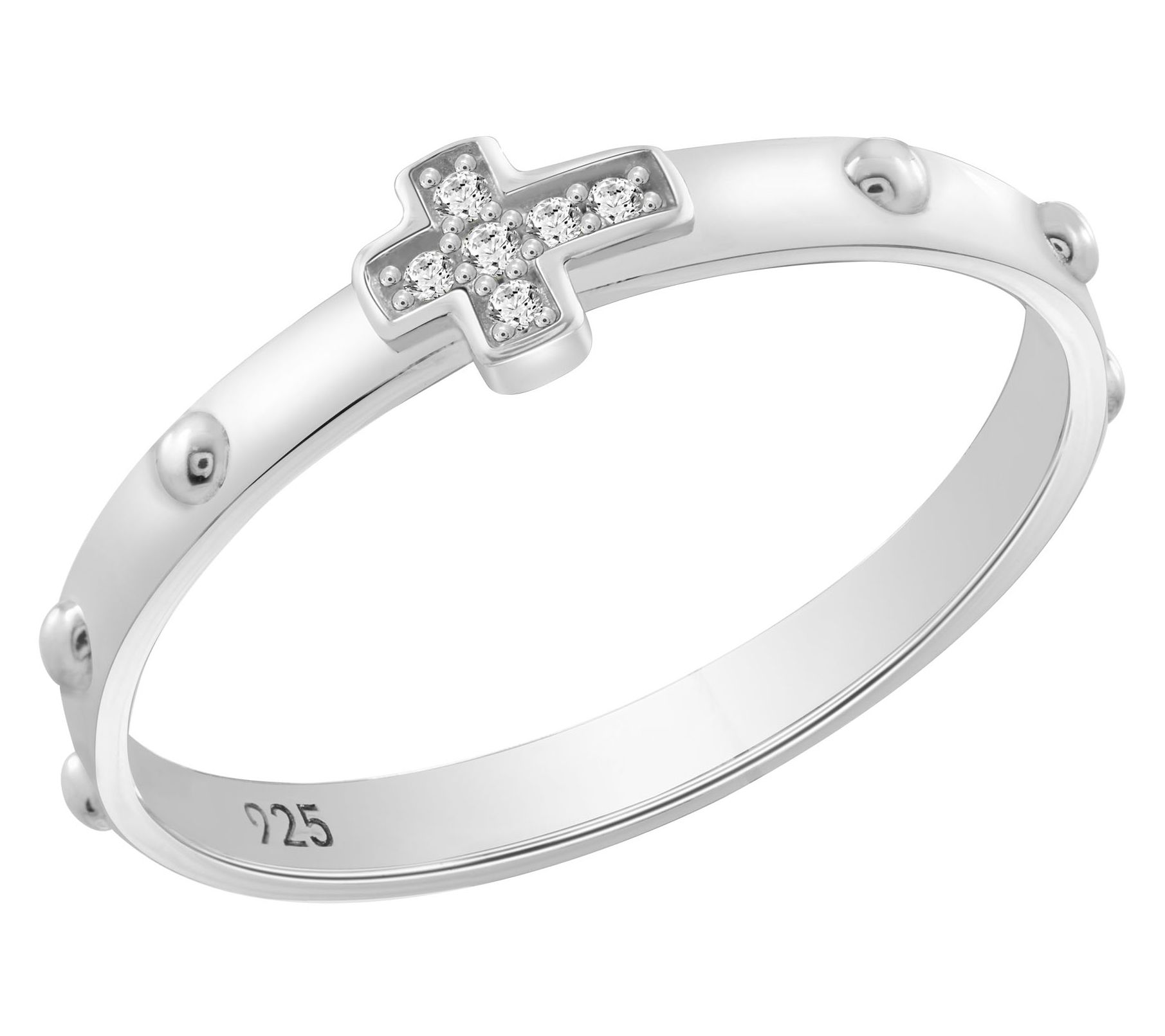 Silver Style Sideways Cross Ring, Sterling - QVC.com