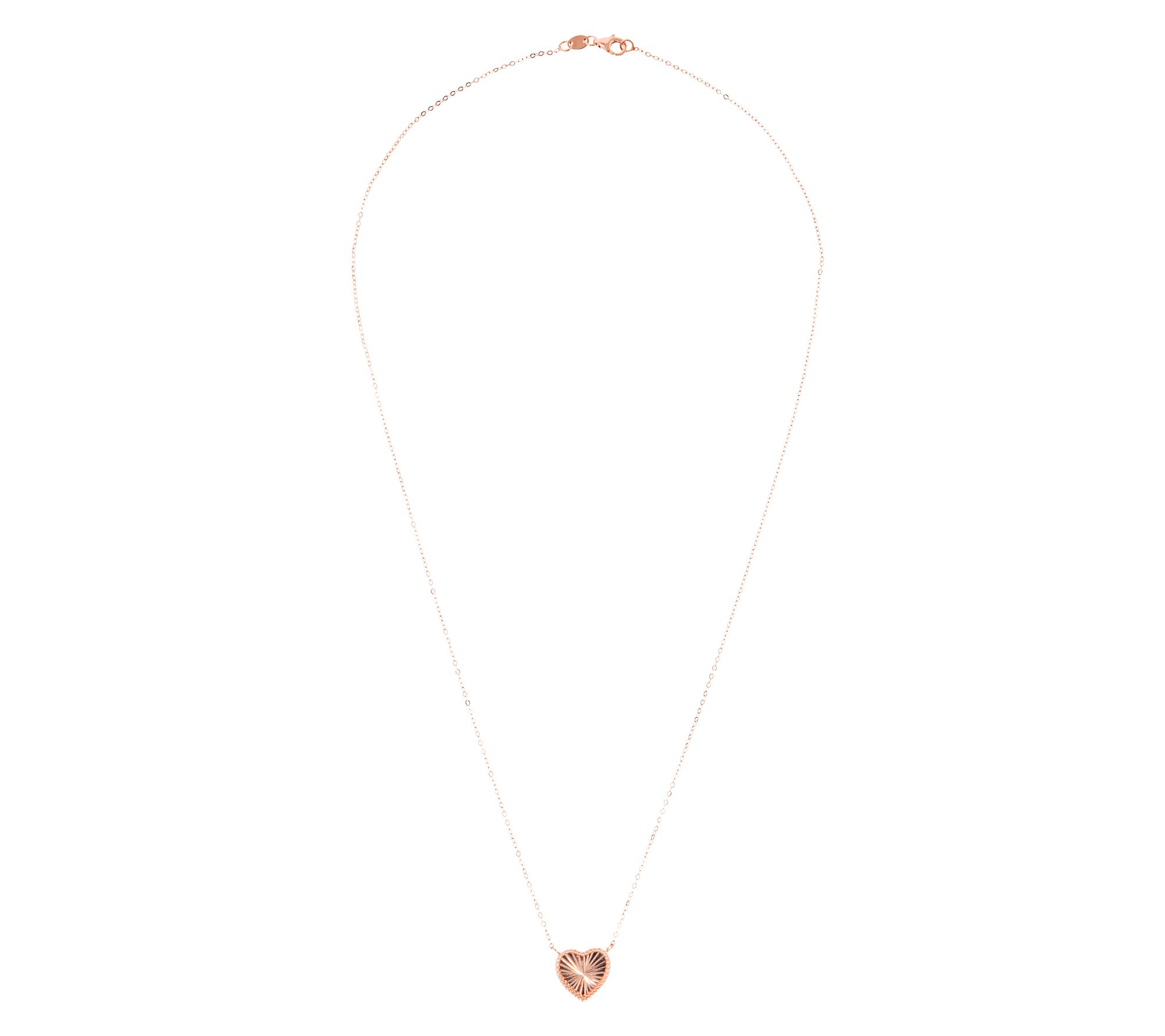Italian Gold Diamond Cut Heart Necklace, 14K - QVC.com