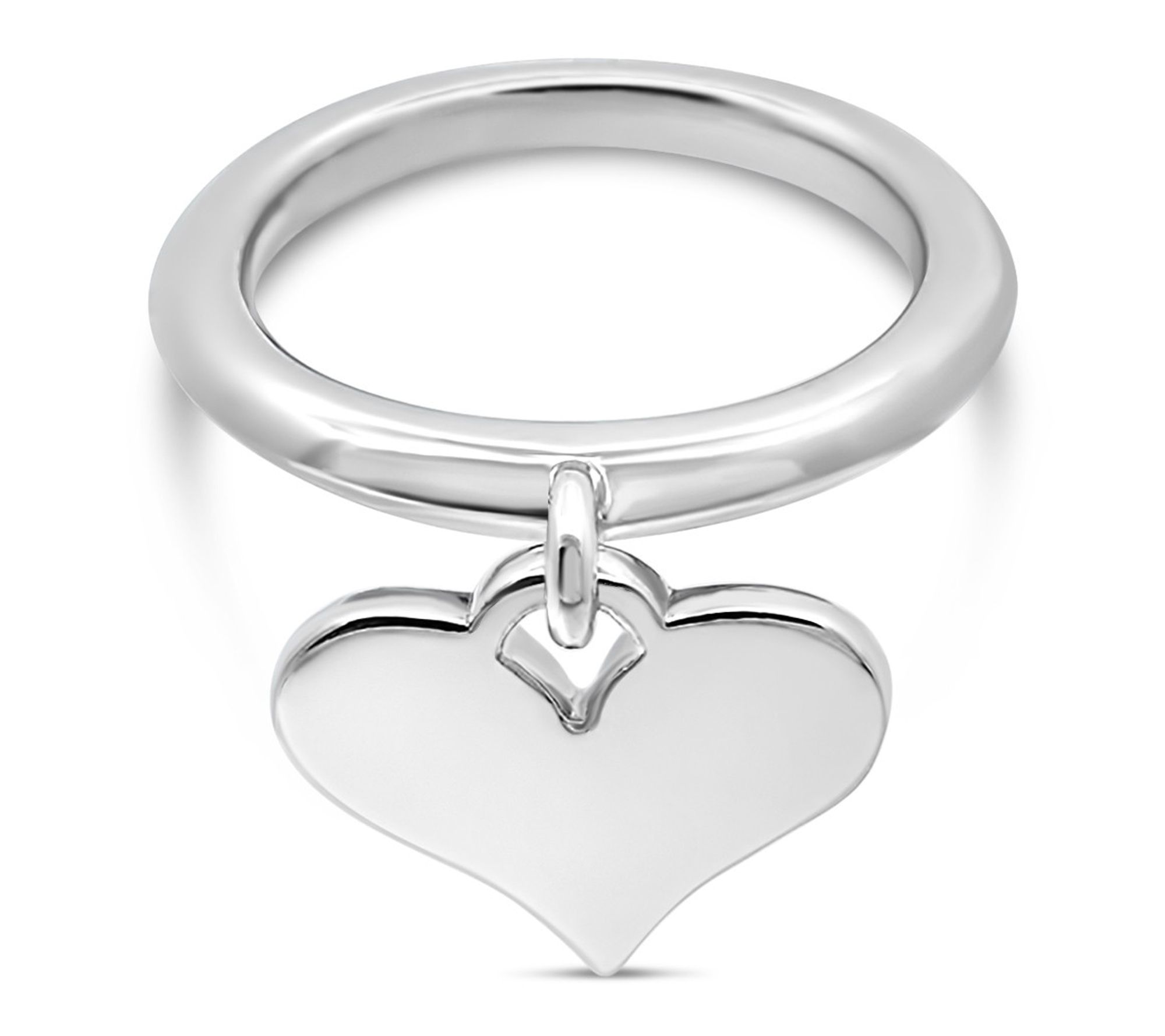 Margo Manhattan Sterling Silver Topaz Heart Charm Ring Set - QVC.com