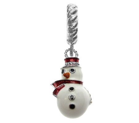 Judith Ripka Sterling Epoxy Enamel Snowman Charm - QVC.com