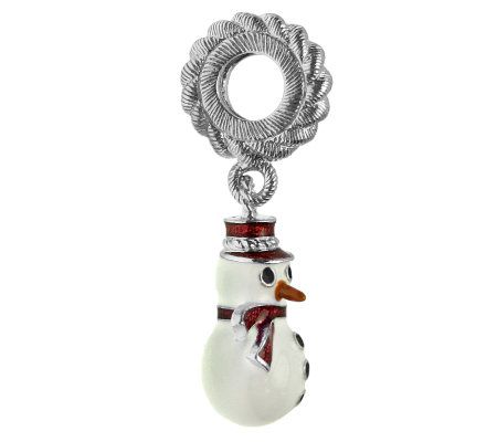 Judith Ripka Sterling Epoxy Enamel Snowman Charm - QVC.com
