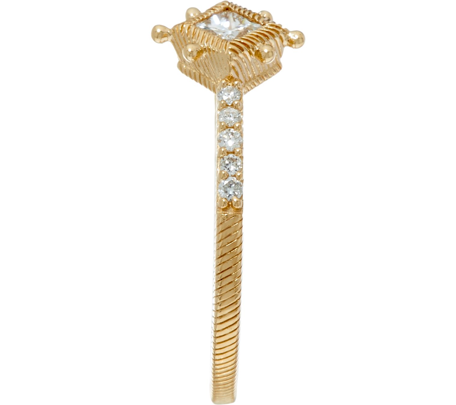 Judith Ripka 14K Gold 1/5 cttw Diamond Ring Diamond Ring - QVC.com