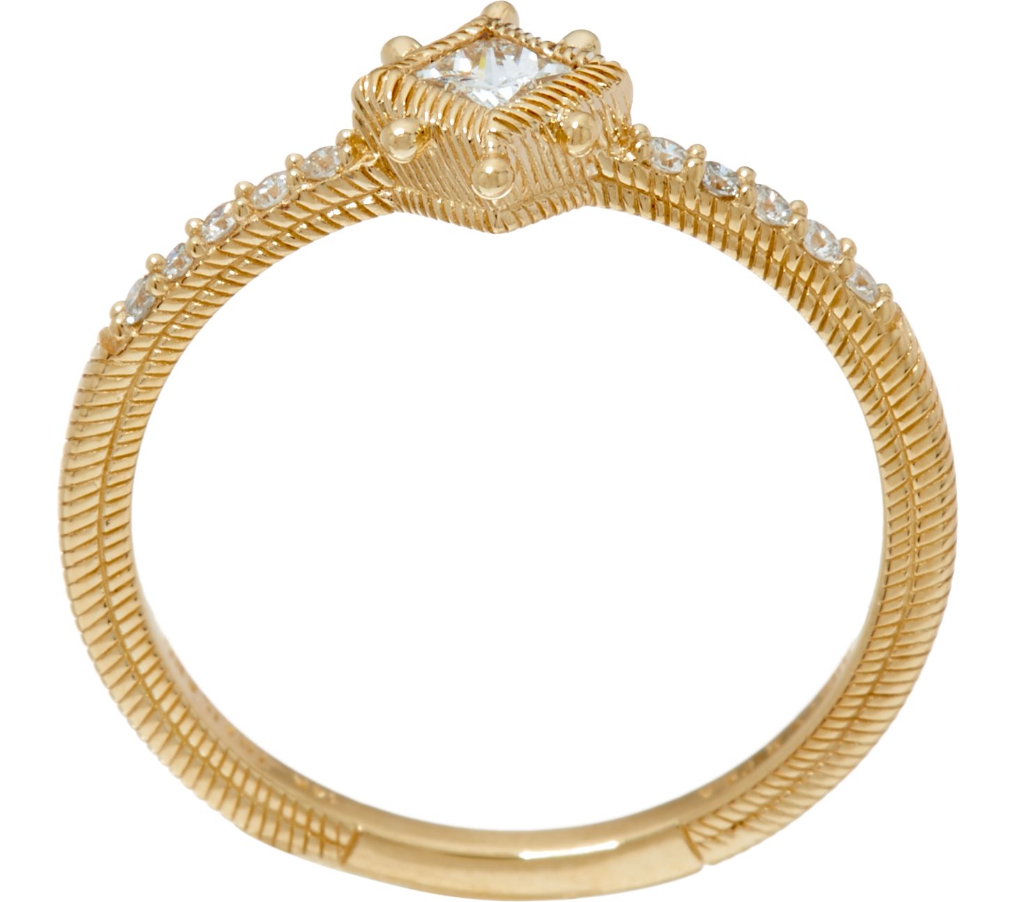 Judith Ripka 14K Gold 1/5 cttw Diamond Ring Diamond Ring - QVC.com