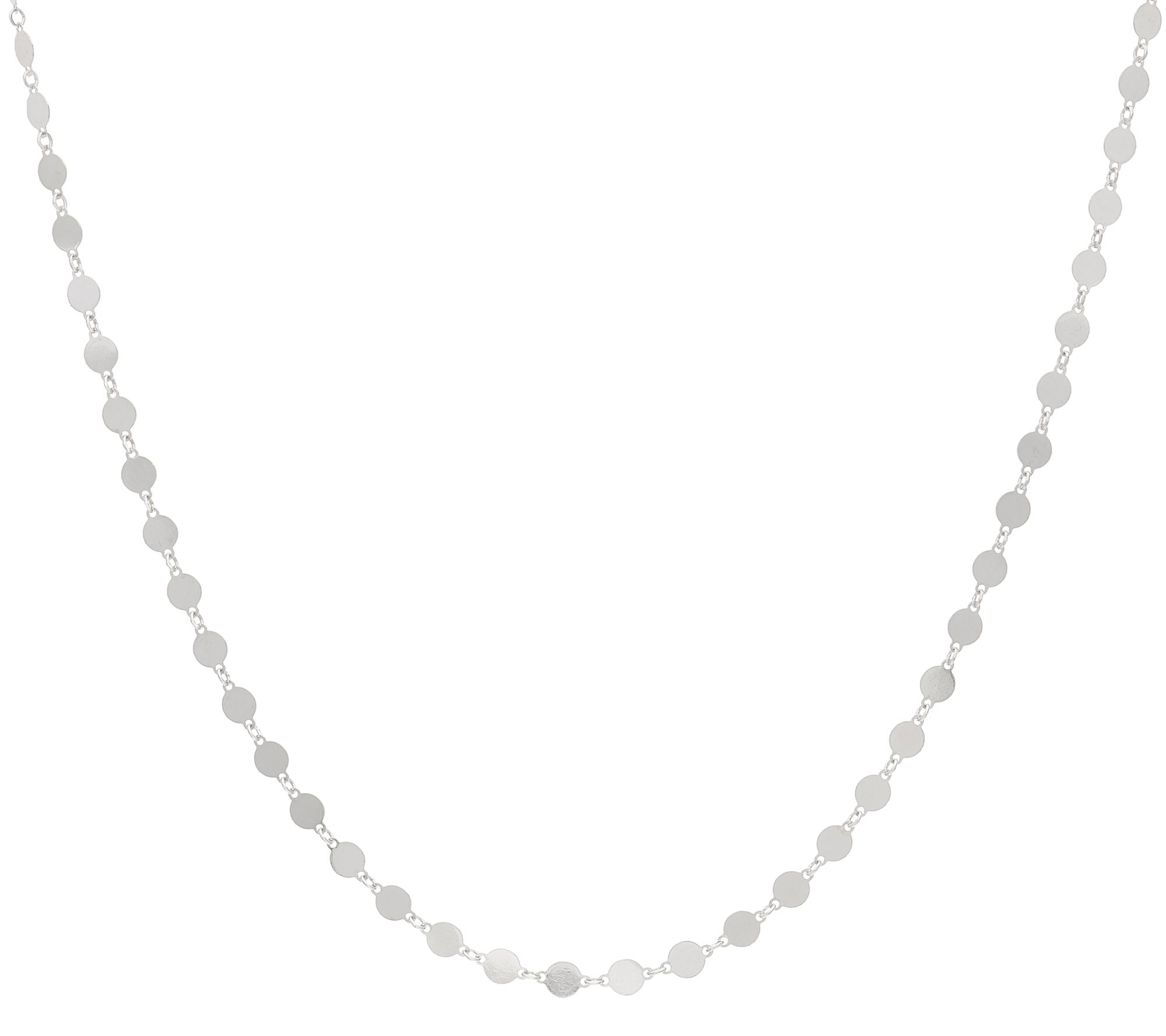 Italian Silver 16" Polished Disc Necklace 2.2g - QVC.com
