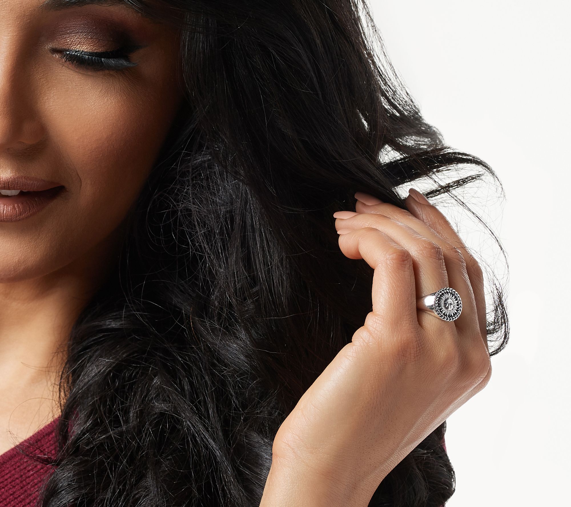 "As Is" JAI Sterling Silver Choice of Motif Signet Ring - QVC.com