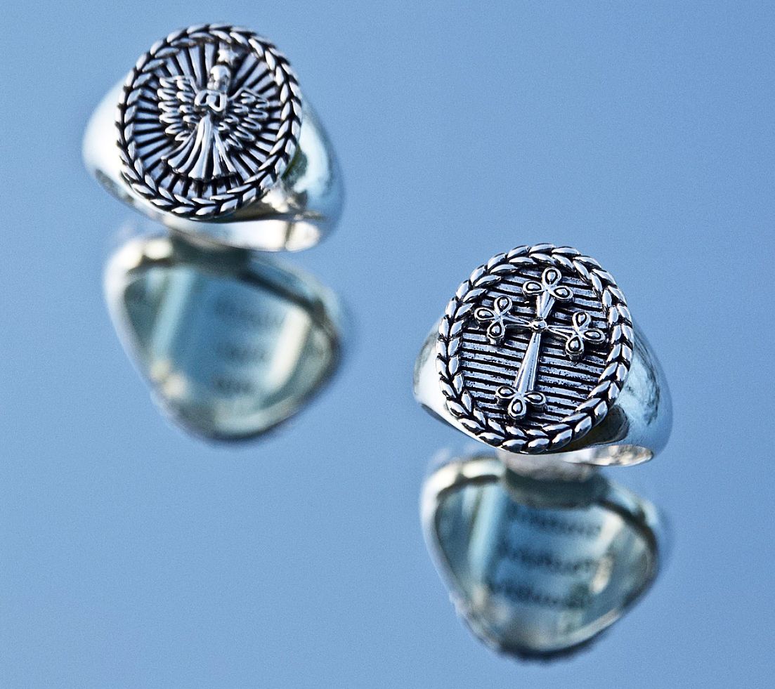 "As Is" JAI Sterling Silver Choice of Motif Signet Ring - QVC.com