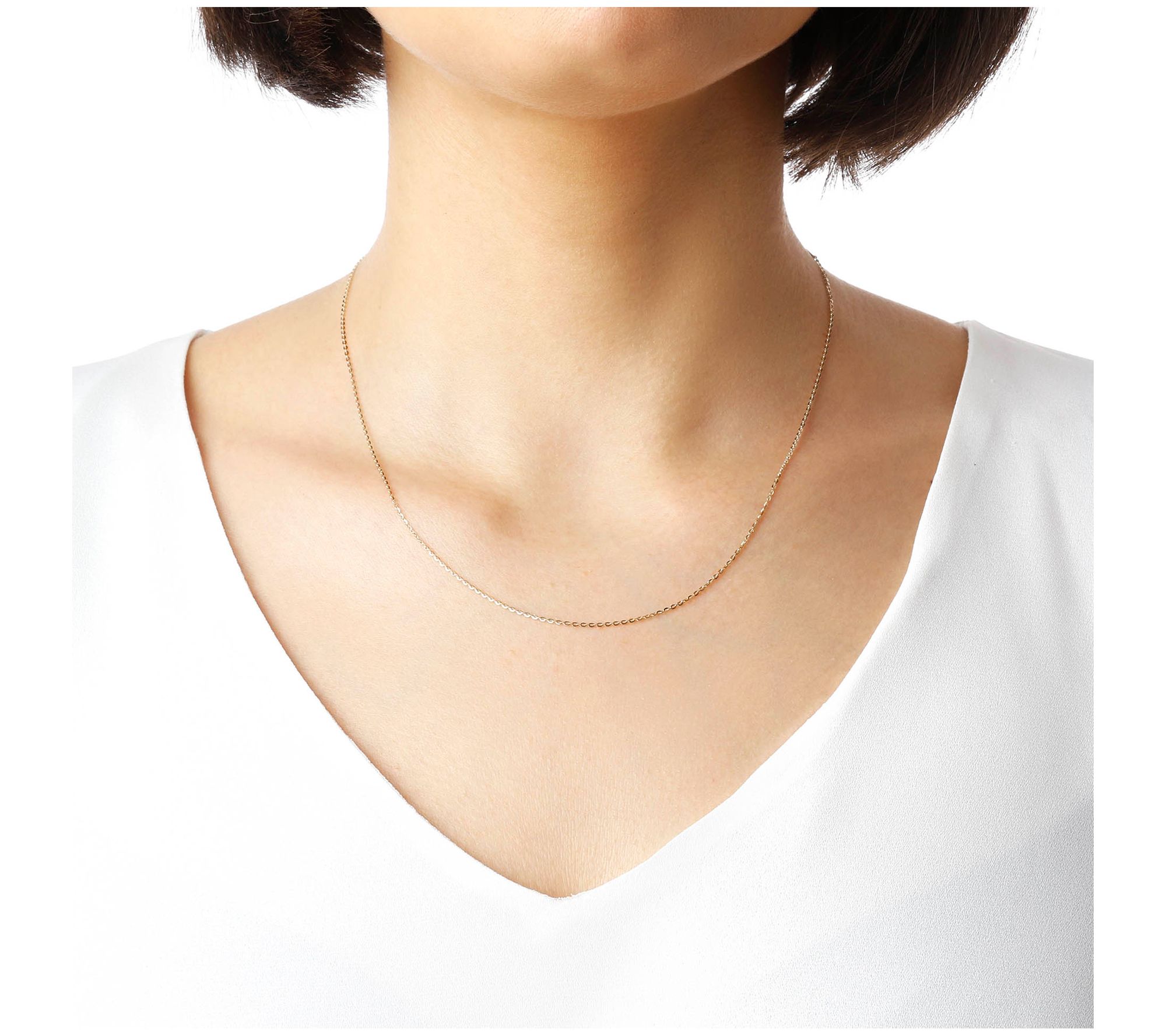Italian Gold Fine Oval Link Chain Necklace, 14K Gold 1.2g - QVC.com