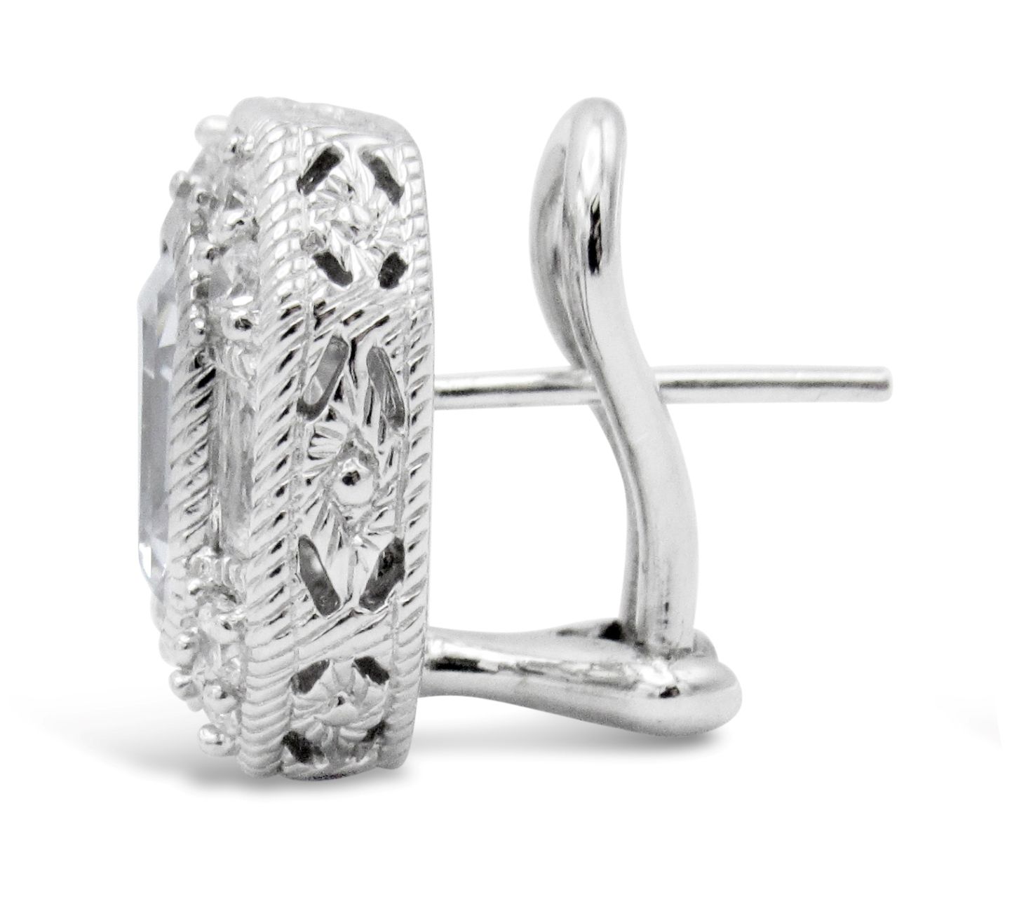JUDITH Classic Diamonique Estate Button Earrings, Sterling - QVC.com
