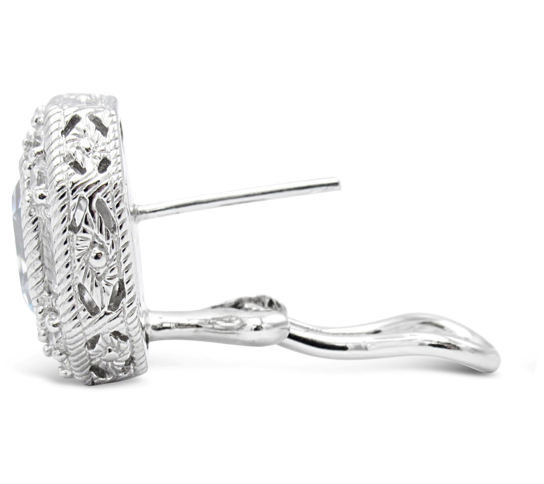 JUDITH Classic Diamonique Estate Button Earrings, Sterling - QVC.com