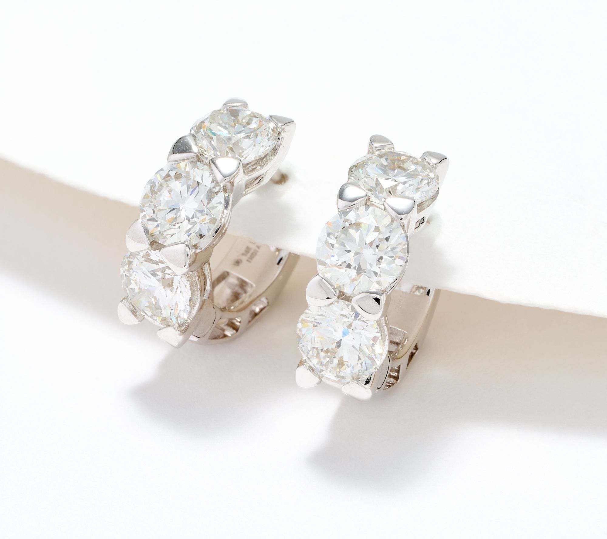 Fire Light Lab Grown Diamond 3cttw Huggie Hoops, 14K Gold - QVC.com