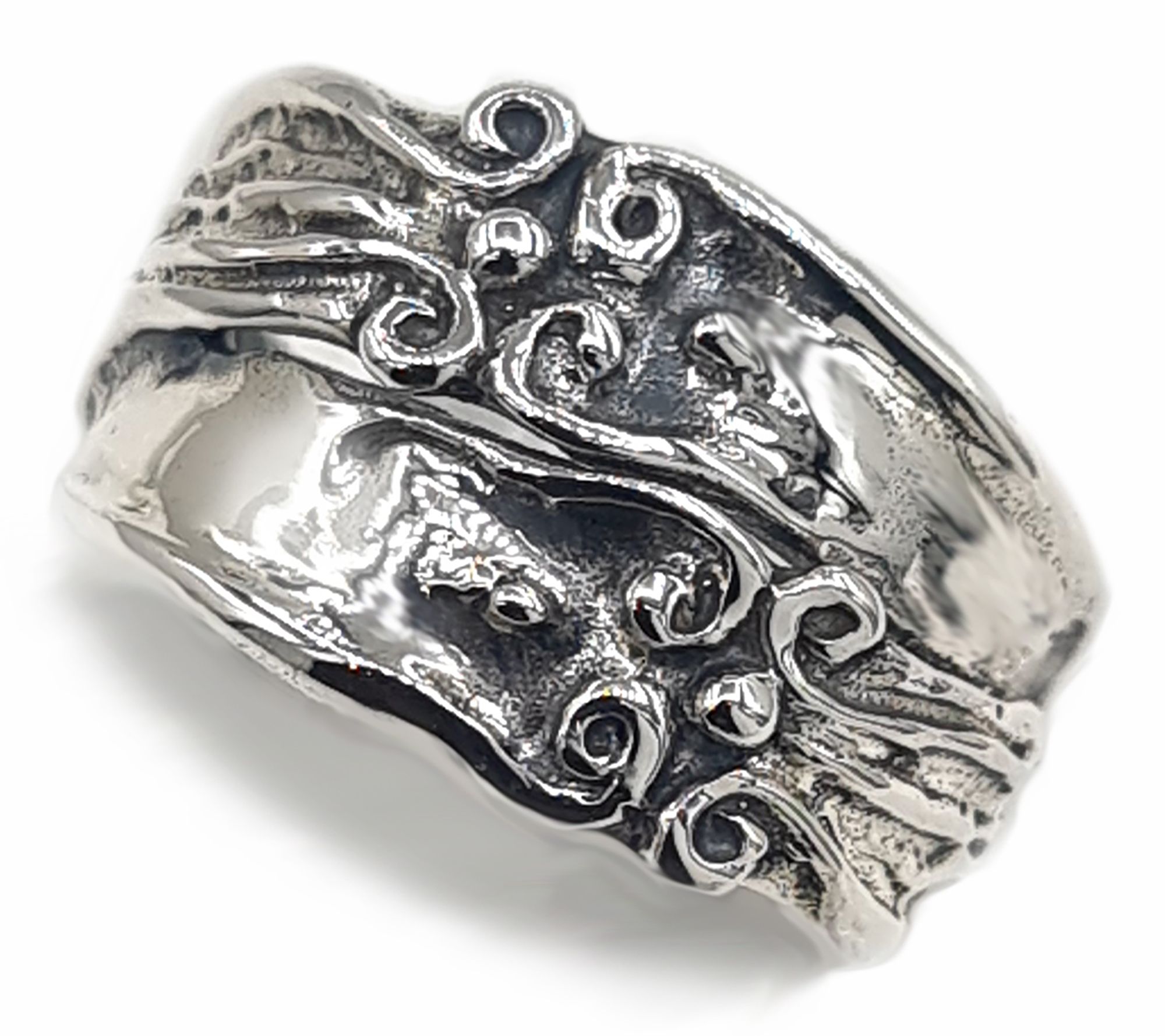 Hagit Sterling Silver Textured Bypass Ring - QVC.com