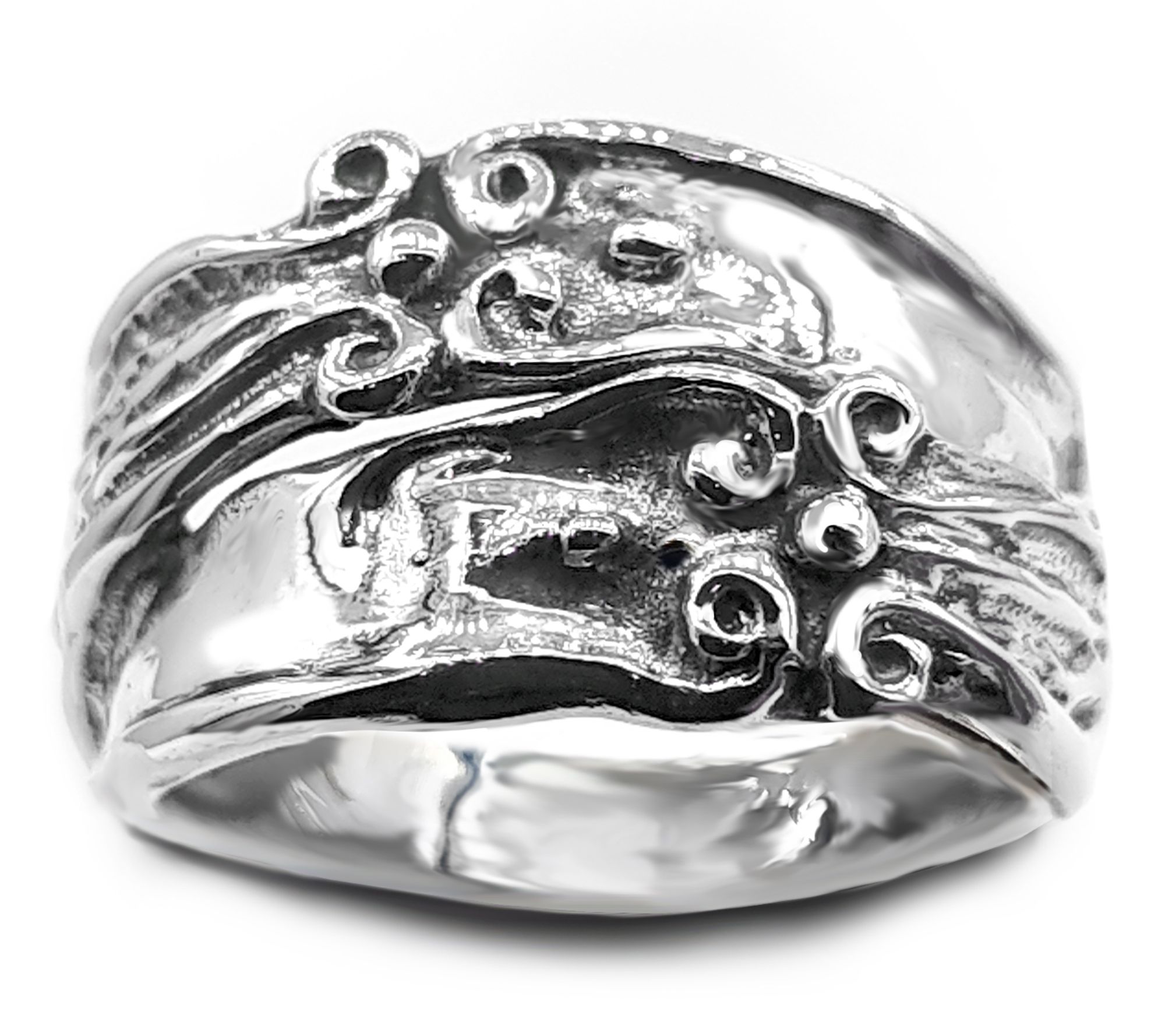Hagit Sterling Silver Textured Bypass Ring - QVC.com