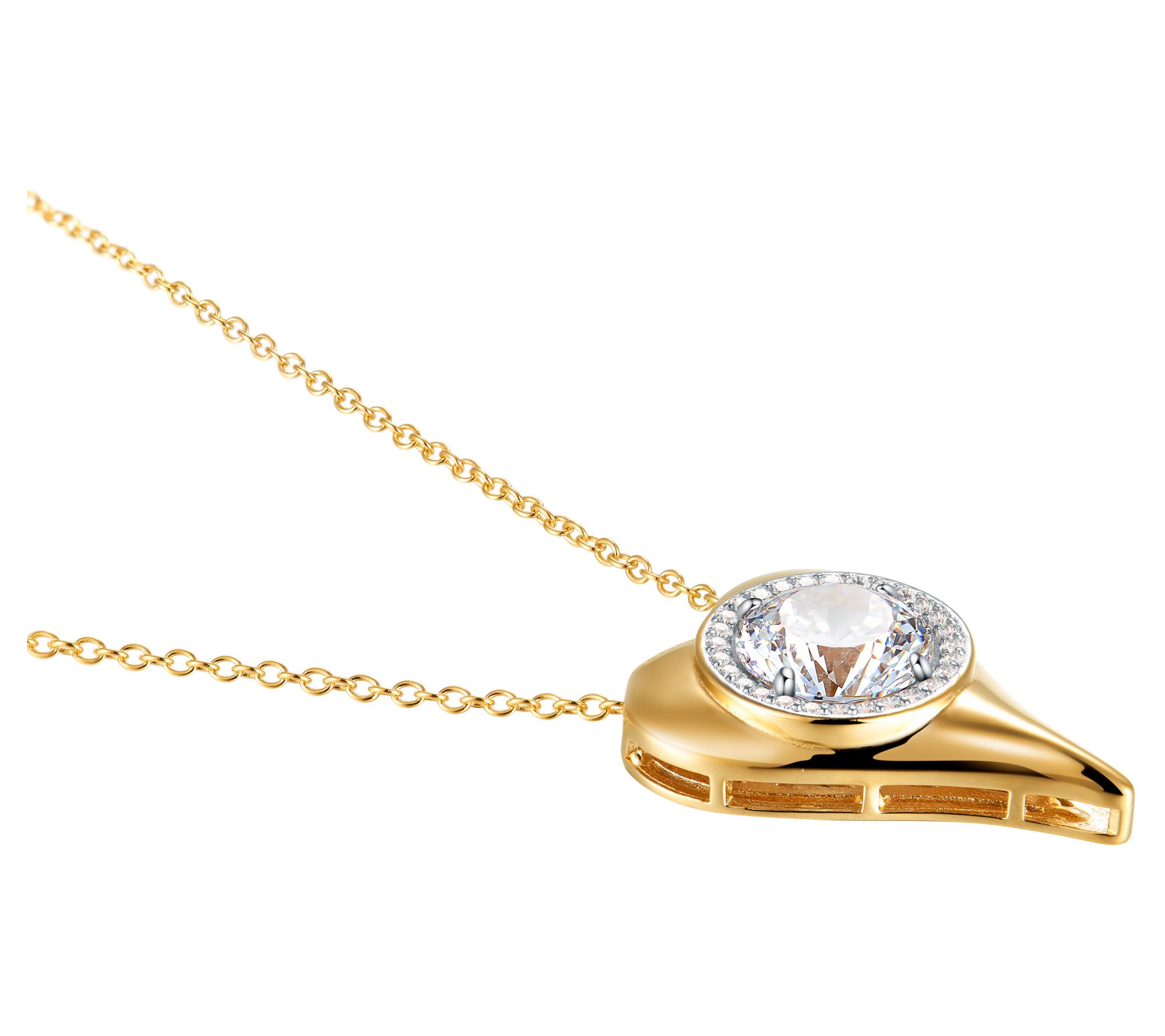 Diamonique X Jennifer Miller Heart Pendant w/ Chain, Sterling - QVC.com